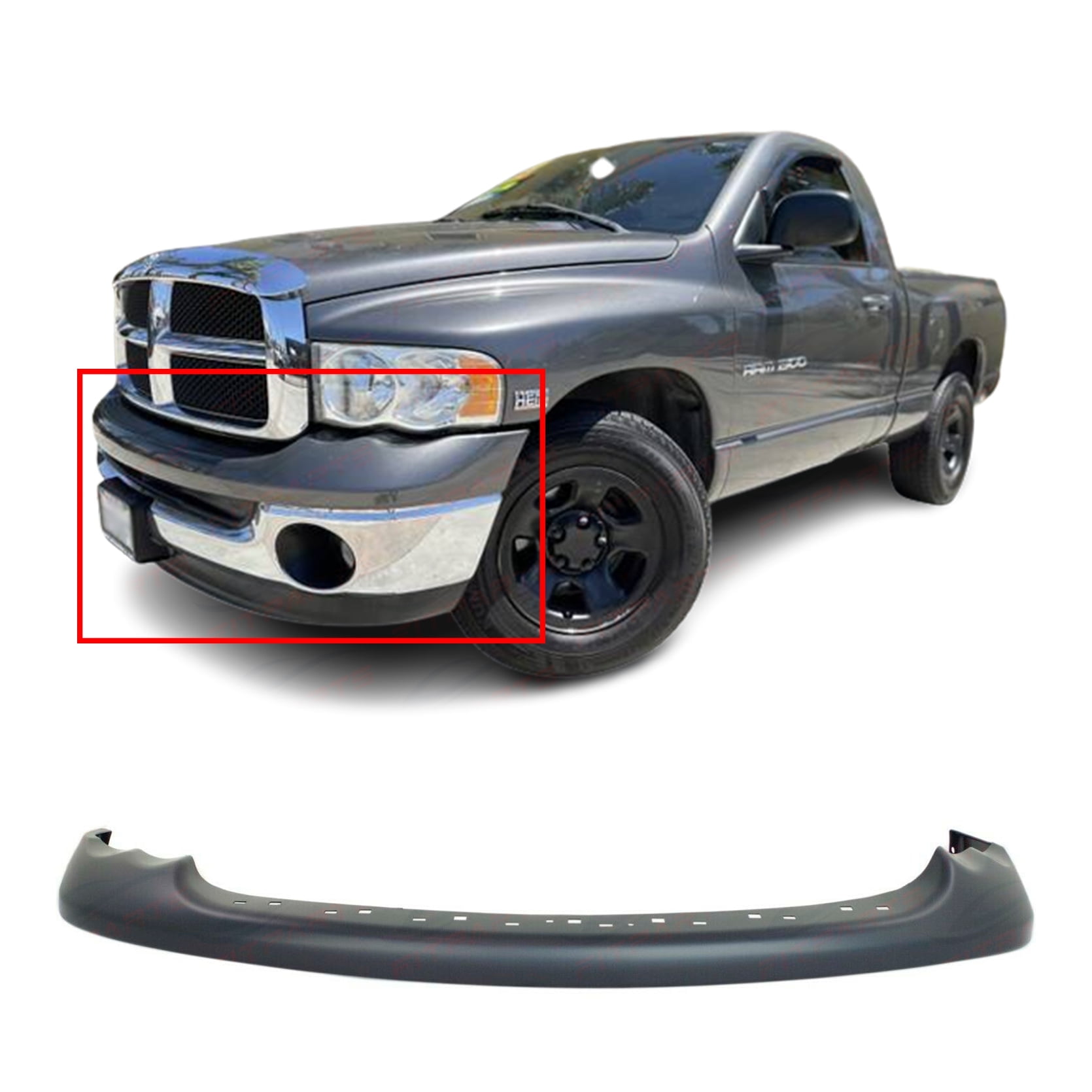 DCP Primed Front Bumper Upper Cover For 2002-2005 Dodge RAM 1500 2500 ...