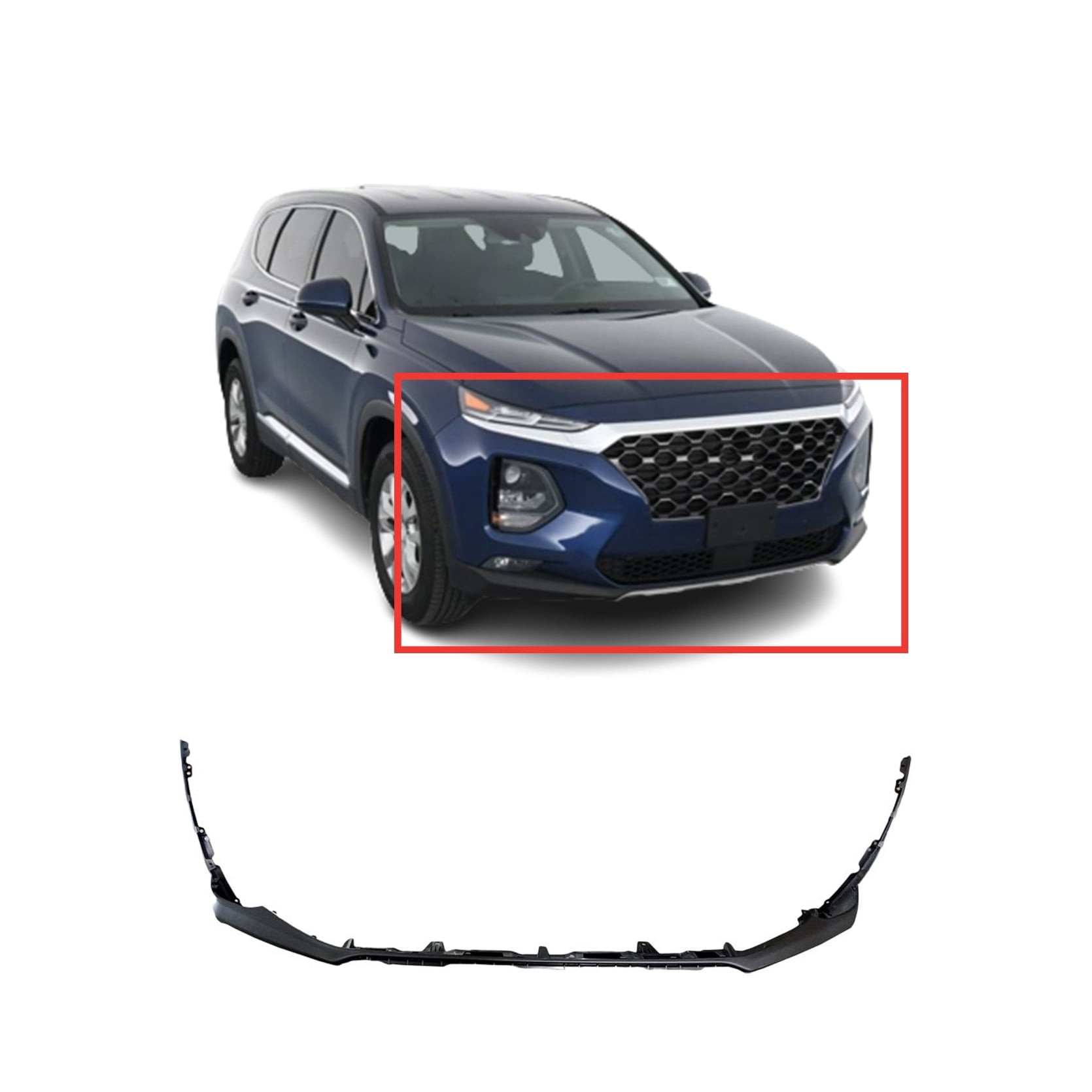 DCP Primed Front Lower Bumper Cover Fascia for 2019-2020 Hyundai Santa ...