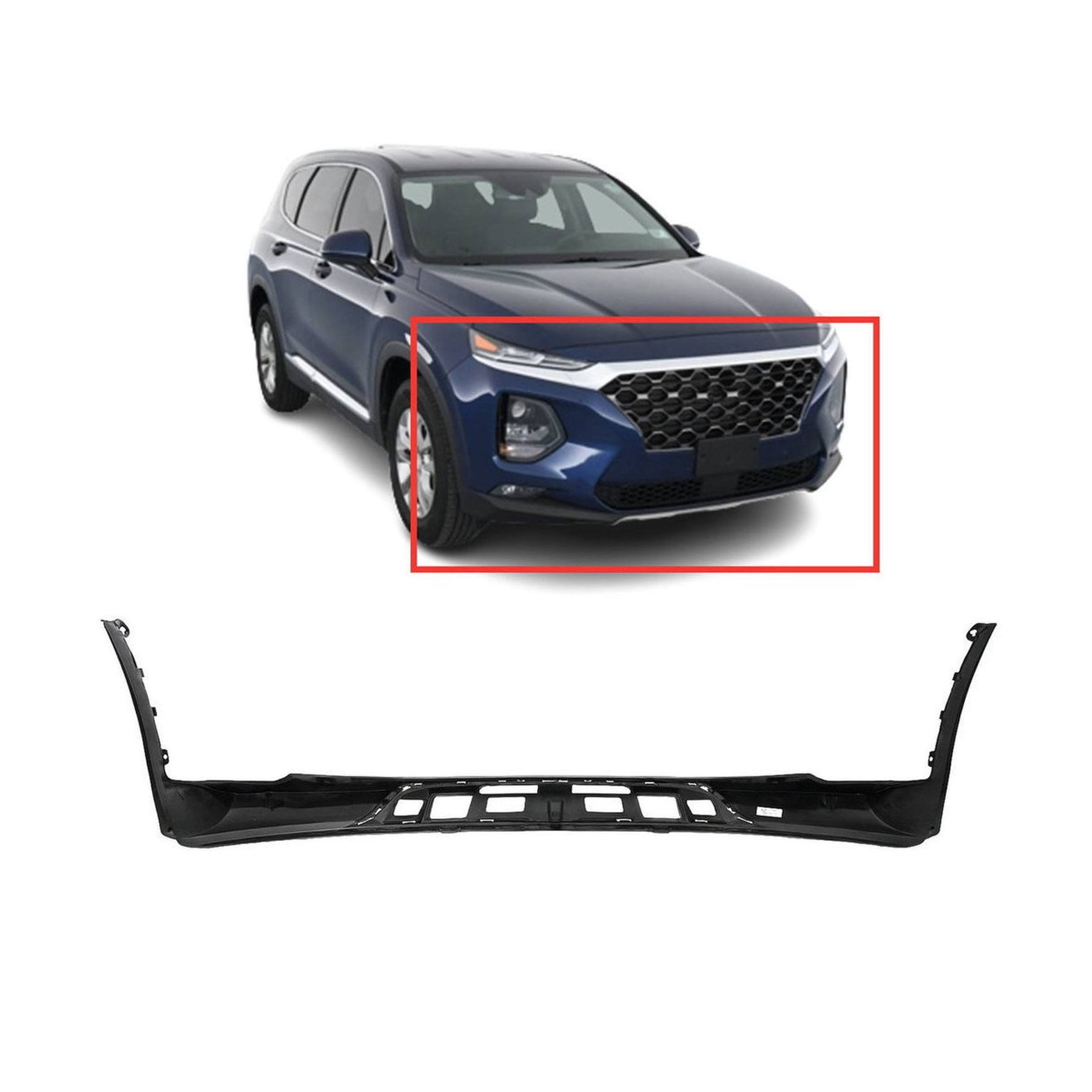 DCP Primed Front Lower Bumper Cover Fascia for 2019-2020 Hyundai Santa ...