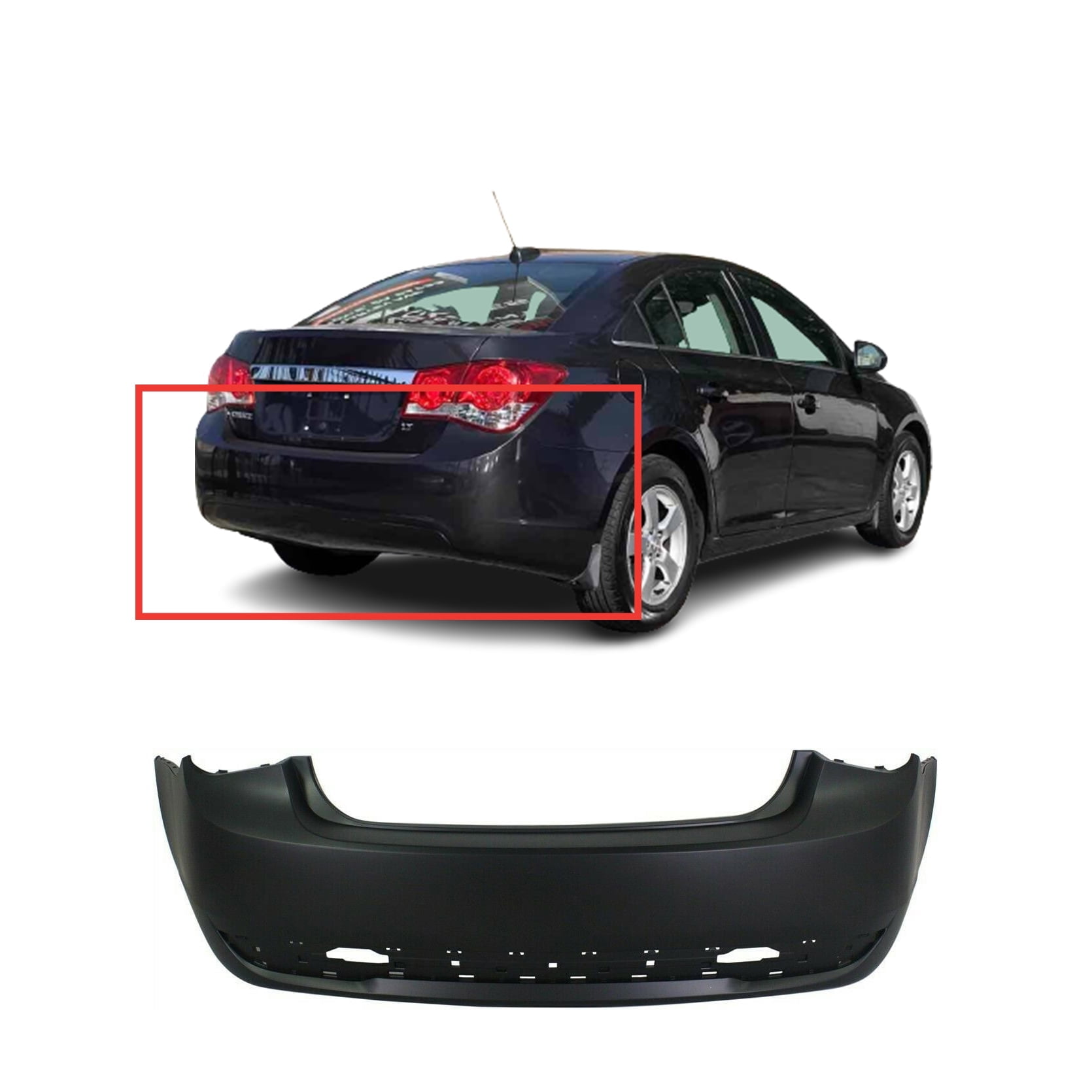 DCP Primed Rear Bumper Cover Fascia for 2011-2016 Chevrolet Cruze LT ...