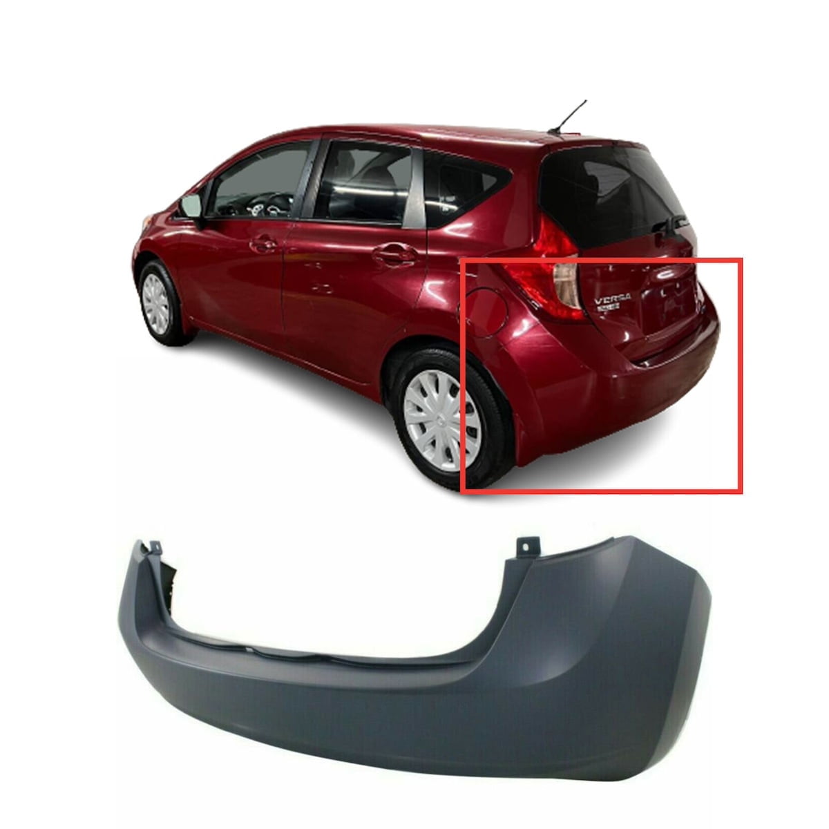 DCP Primed Rear Bumper Cover Fascia for 2014-2016 Nissan Versa Note S ...