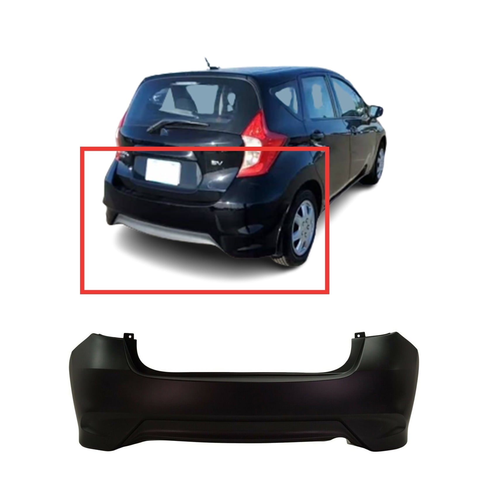 DCP Primed Rear Bumper Cover Fascia for 2015 2016 2017 Nissan Versa ...