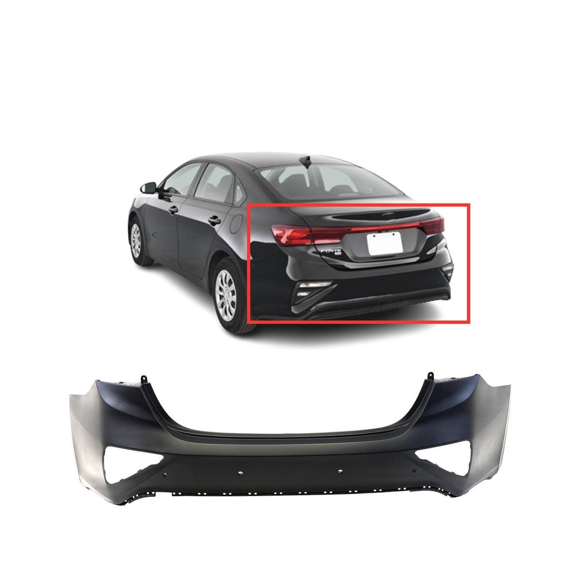 DCP Primed Rear Bumper Cover Fascia for 2019 2020 2021 Kia Forte EX FE ...