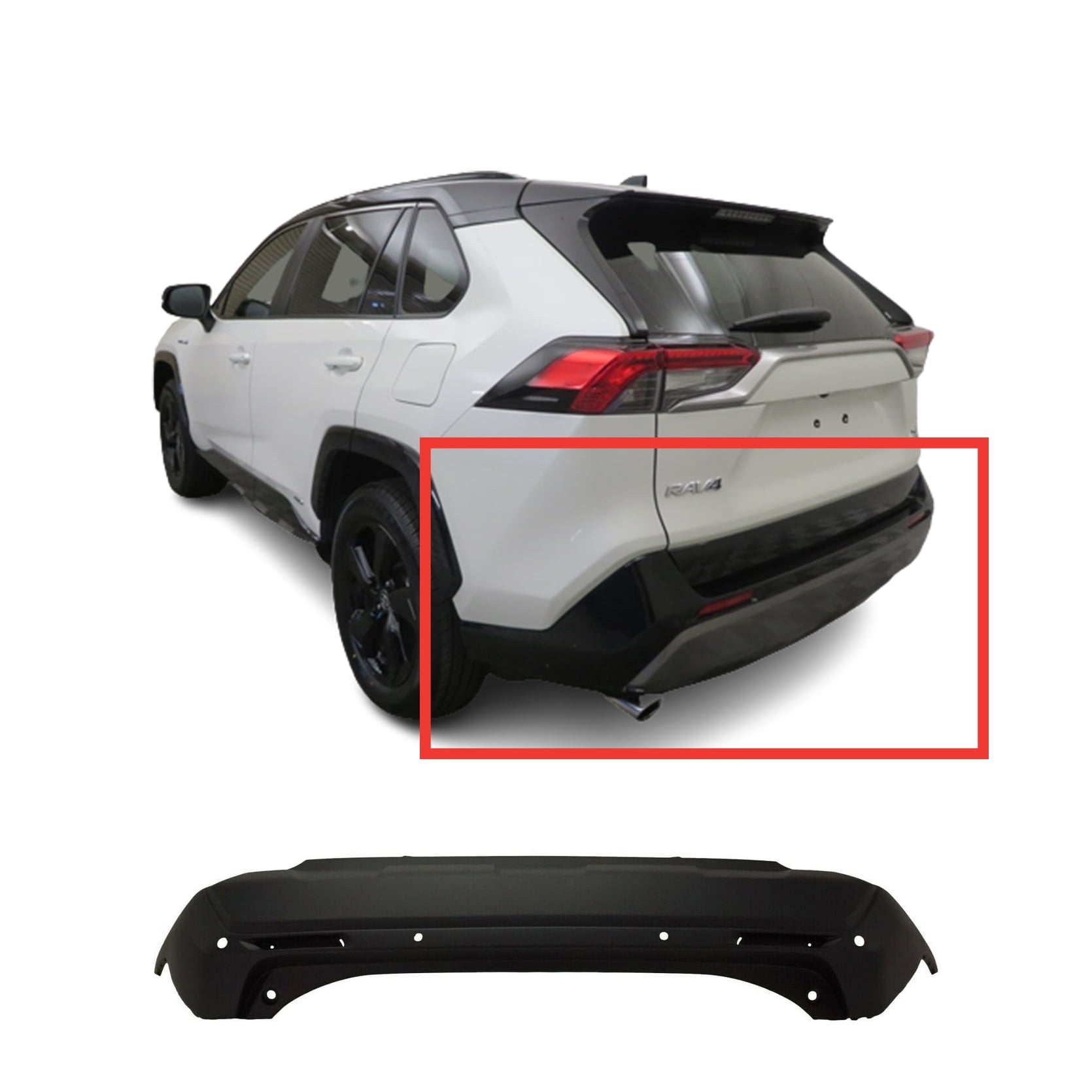 DCP Primed Rear Bumper Cover Fascia for 2019-2022 Toyota RAV4 Hybrid LE XLE - Walmart.com