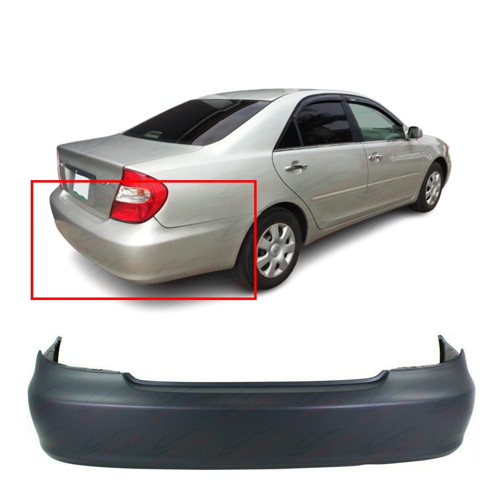 DCP Primed Rear Bumper Cover for 2002-2006 Toyota Camry Base LE SE XLE ...
