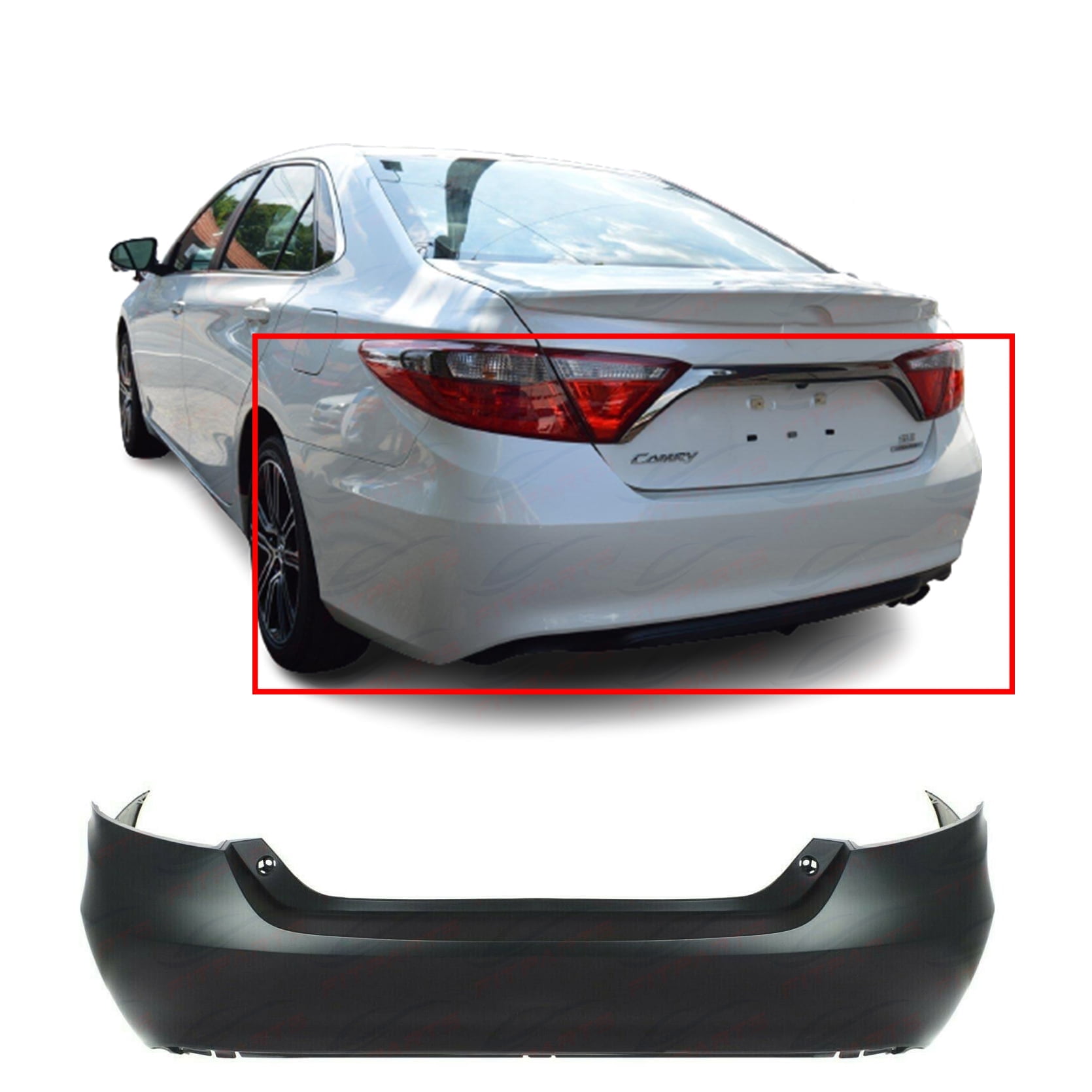DCP Primed Rear Bumper Cover for 2015-2017 Toyota Camry LE SE XLE XSE ...