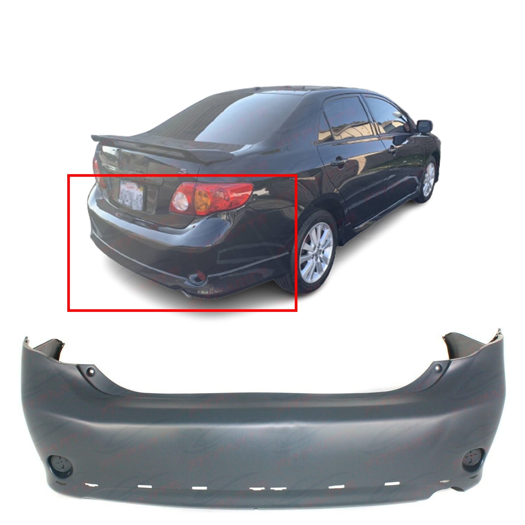 DCP Primed Rear Bumper for 2009 2010 Toyota Corolla Sedan S XRS ...