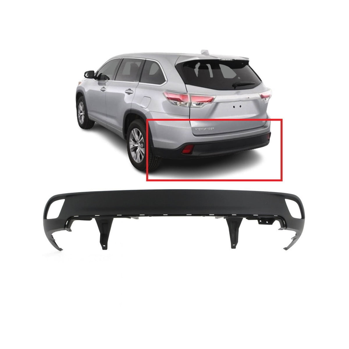 DCP Primed Rear Lower Bumper Cover Fascia for 2014-2019 Toyota ...