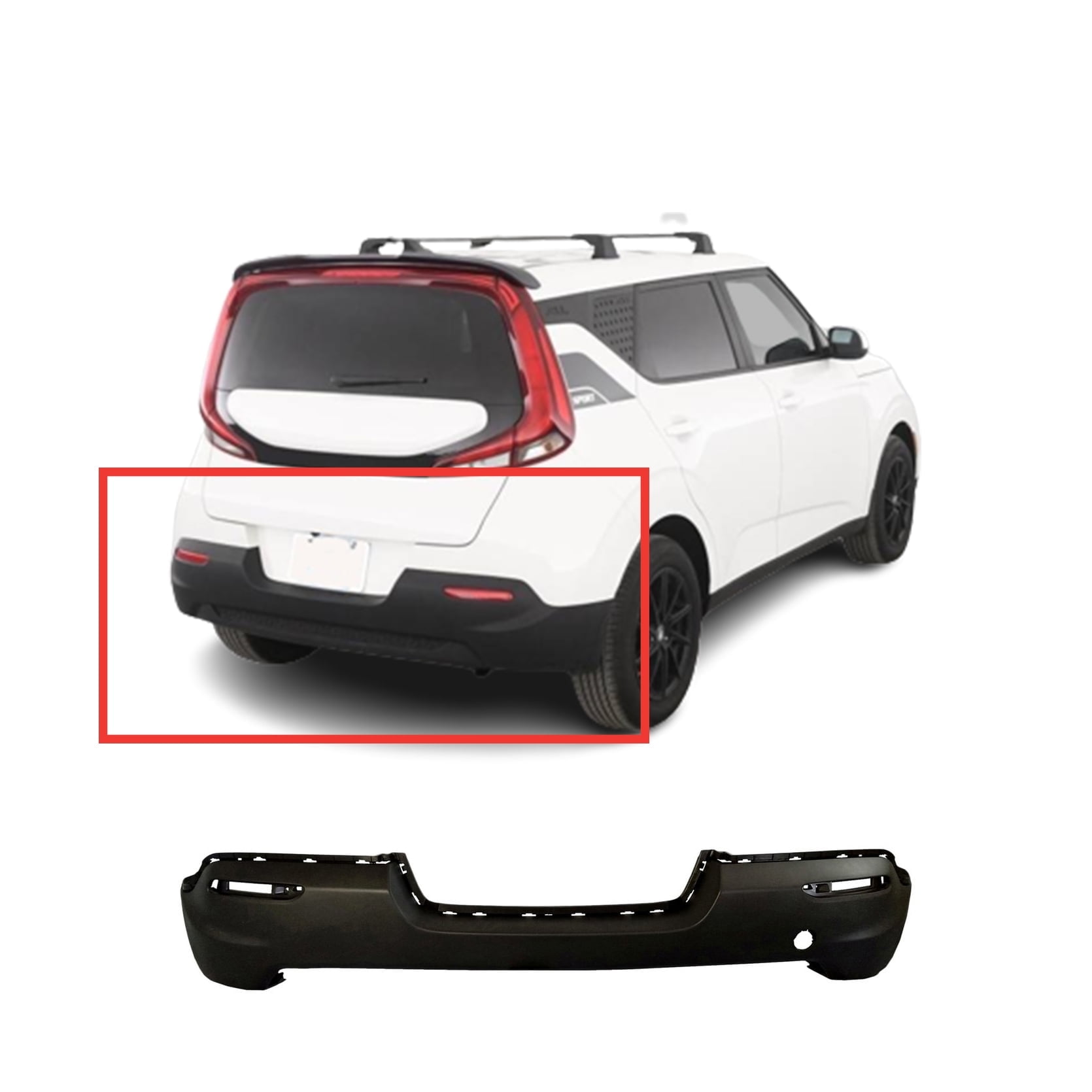DCP Primed Rear Lower Bumper Cover for 2020-2022 Kia Soul EX LX S X ...