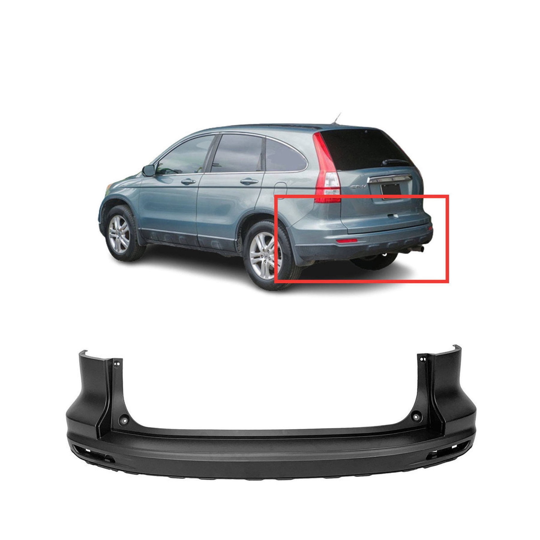 DCP Primed Rear Upper Bumper Cover Fascia for 2010-2011 Honda CR-V EX ...