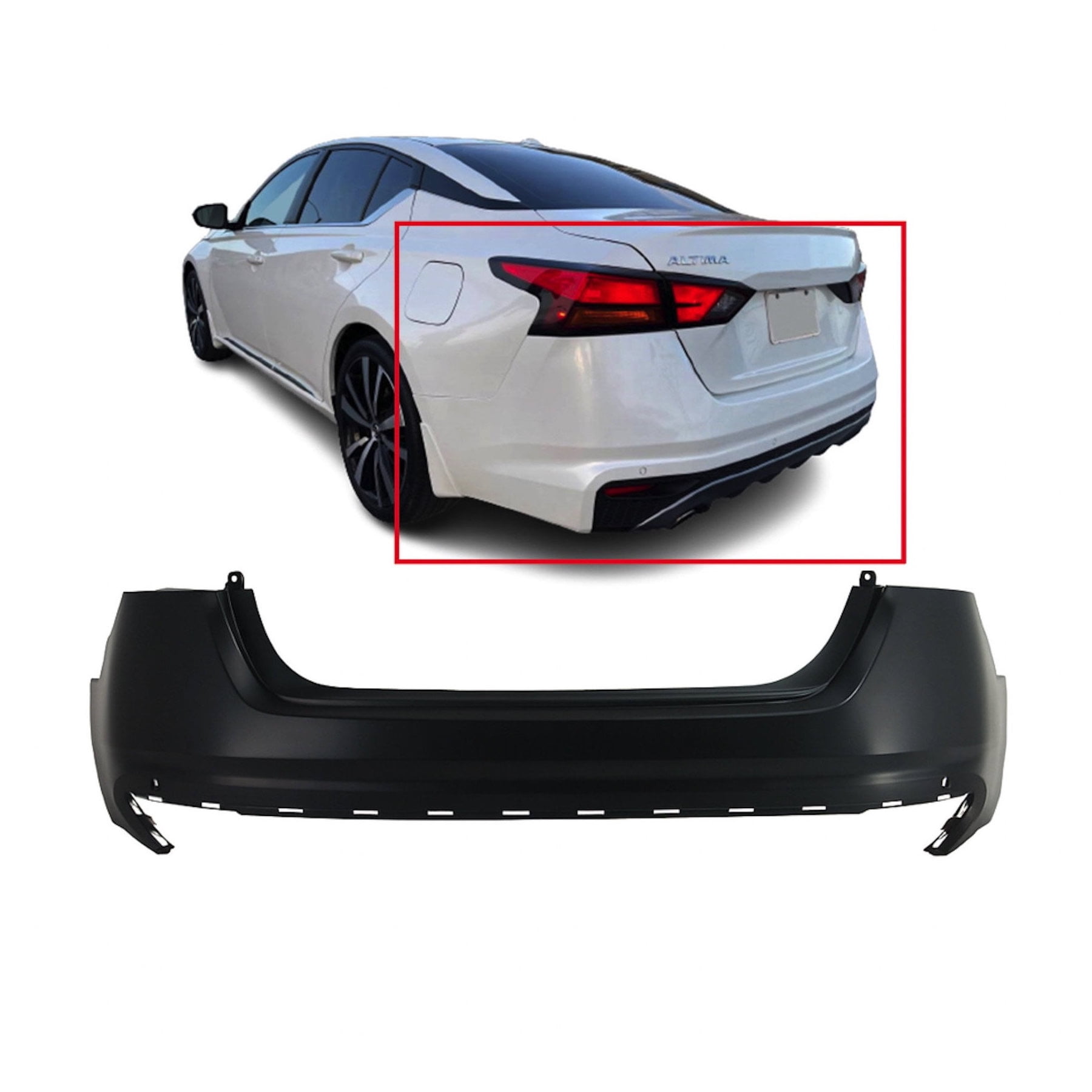 DCP Primed Rear Upper Bumper Cover Fascia for 2019 2020 Nissan Altima ...