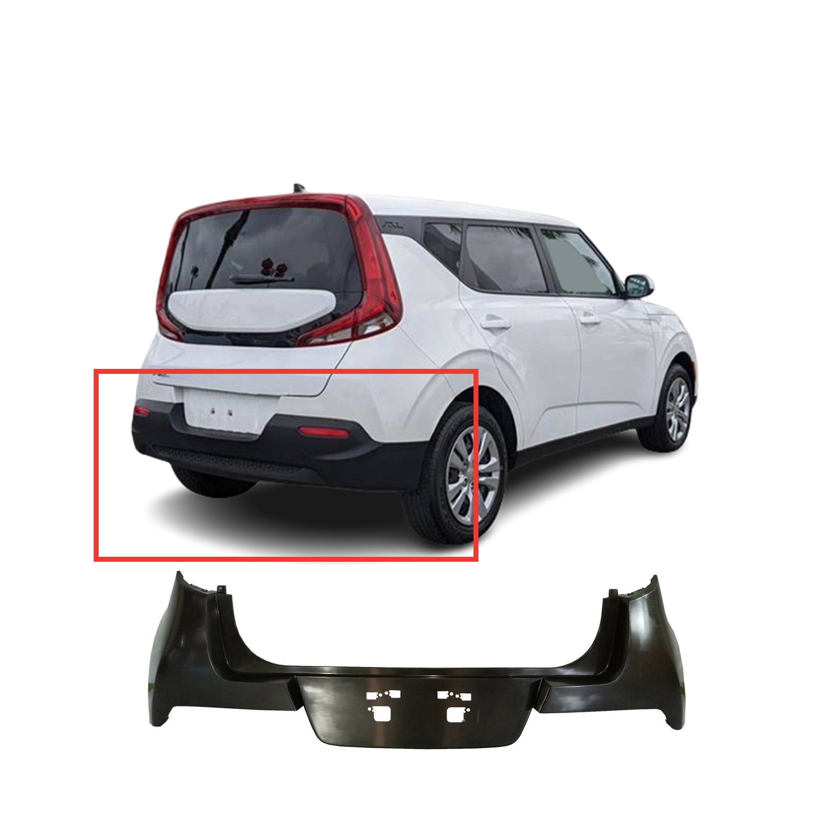 DCP Primed Rear Upper Bumper Cover for 2020-2022 Kia Soul EX LX S X ...