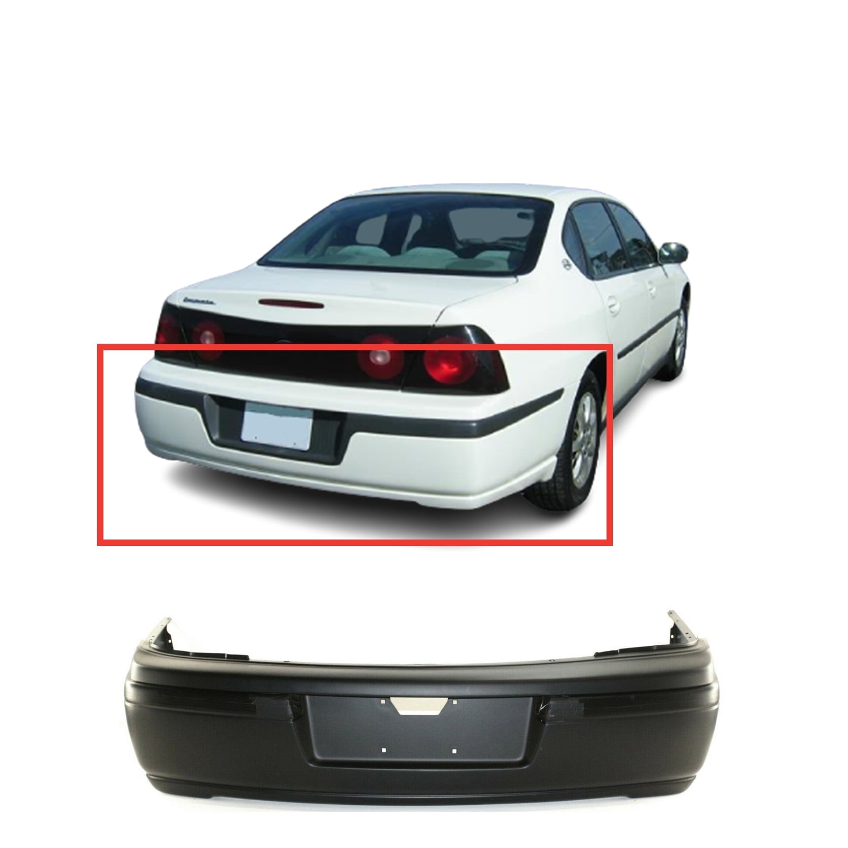 DCP Rear Bumper Cover For 2000-2004 Chevy Chevrolet Impala Base LS ...