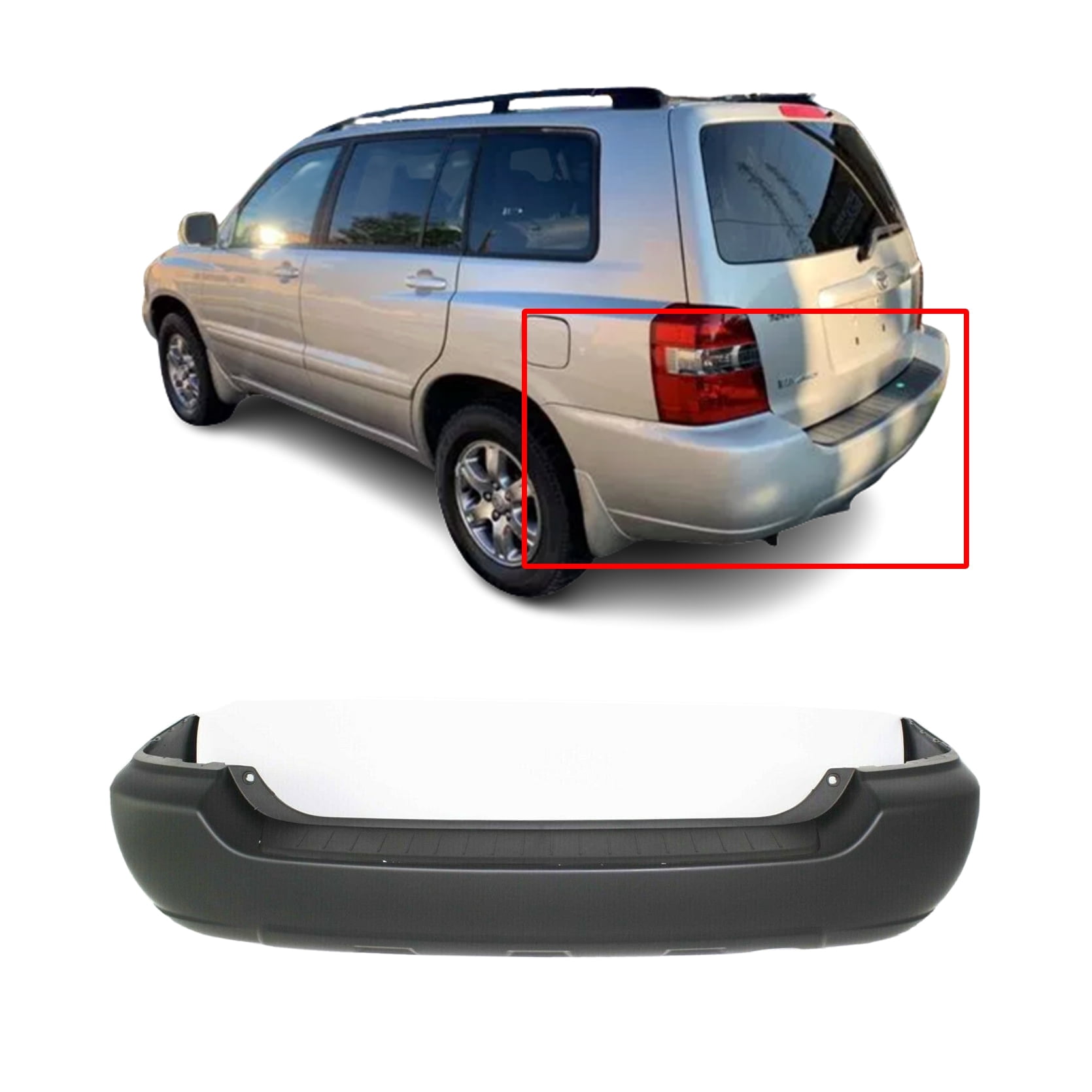 DCP Rear Bumper Cover For 2004-2007 Toyota Highlander Primed 5215948904 ...