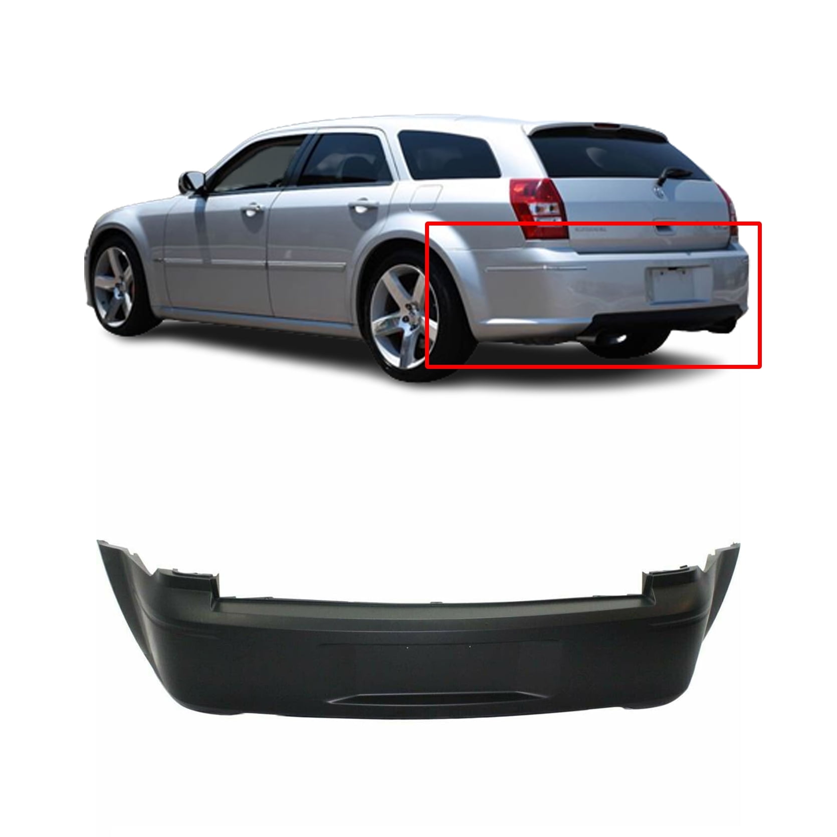DCP Rear Bumper Cover For 2005-2007 Dodge Magnum Primed 4806143AC ...