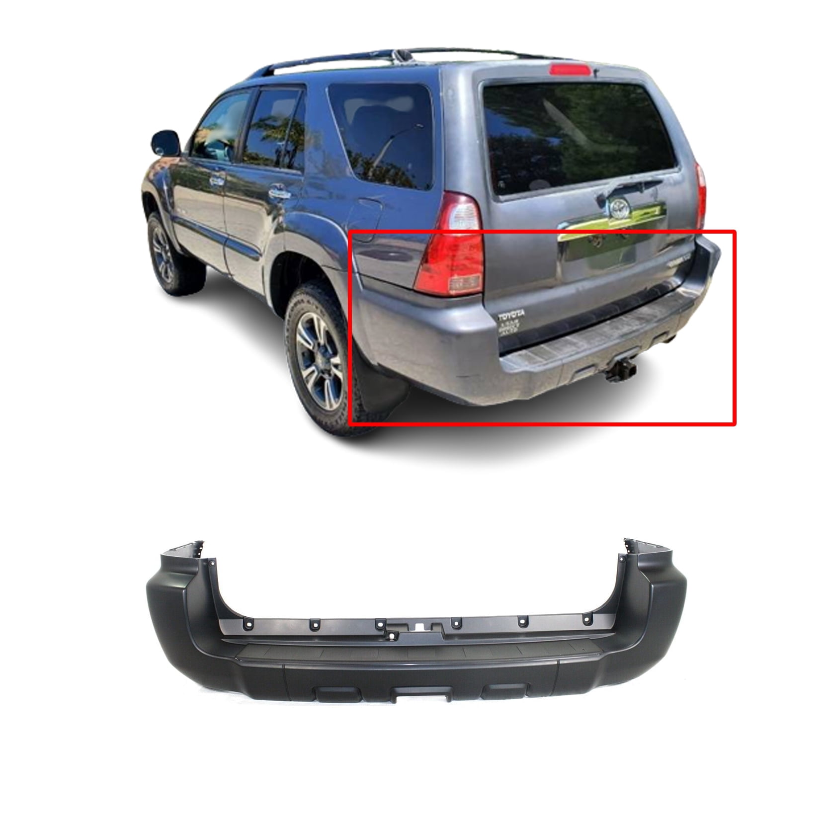 DCP Rear Bumper Cover For 2006-2009 Toyota 4Runner W/Tow Primed ...