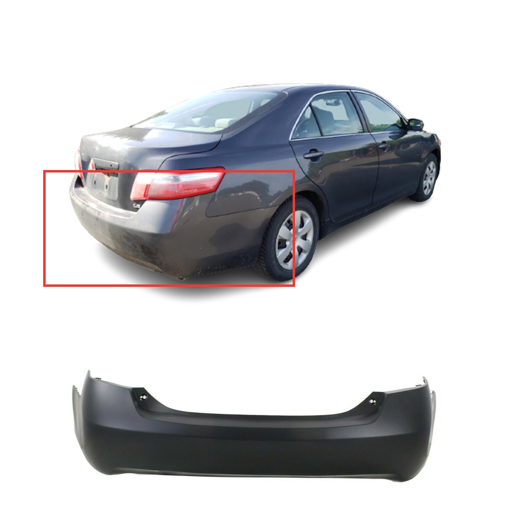 DCP Rear Bumper Cover For 2007-2011 Toyota Camry LE XLE with Dual ...