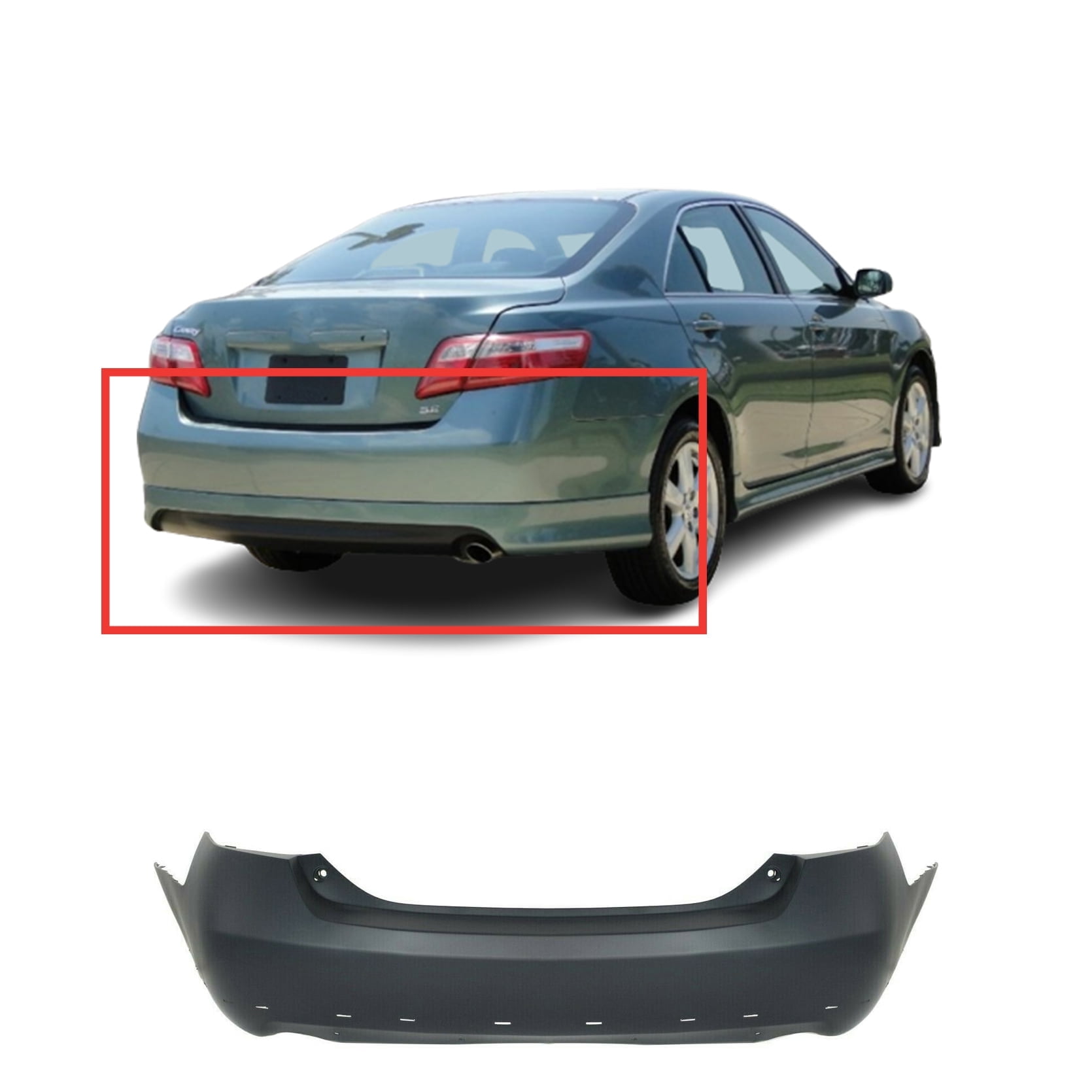 DCP Rear Bumper Cover For 2007-2011 Toyota Camry SE USA w/2 Exhaust ...