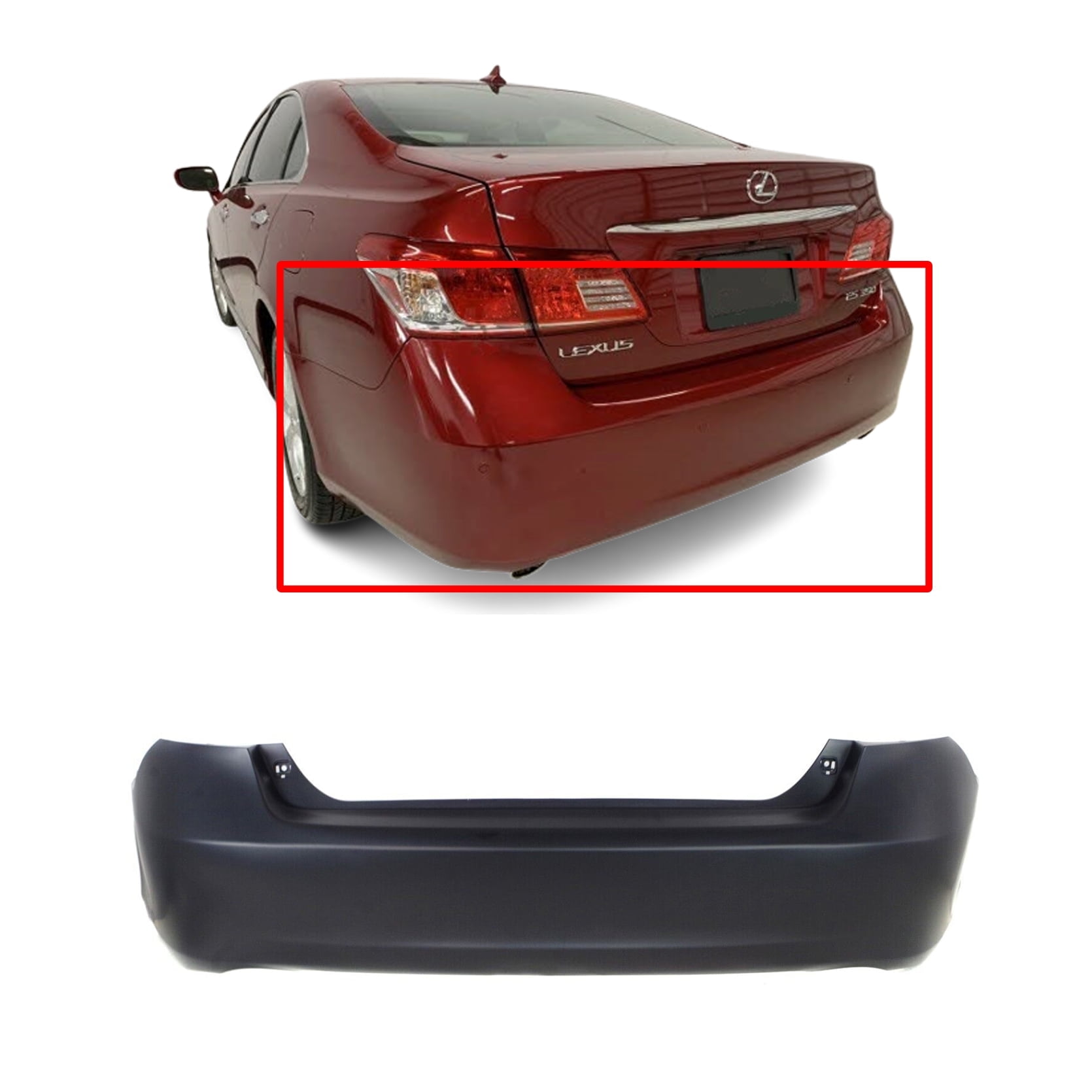 DCP Rear Bumper Cover For 2007-2012 Lexus ES350 Primed 5215933922 ...
