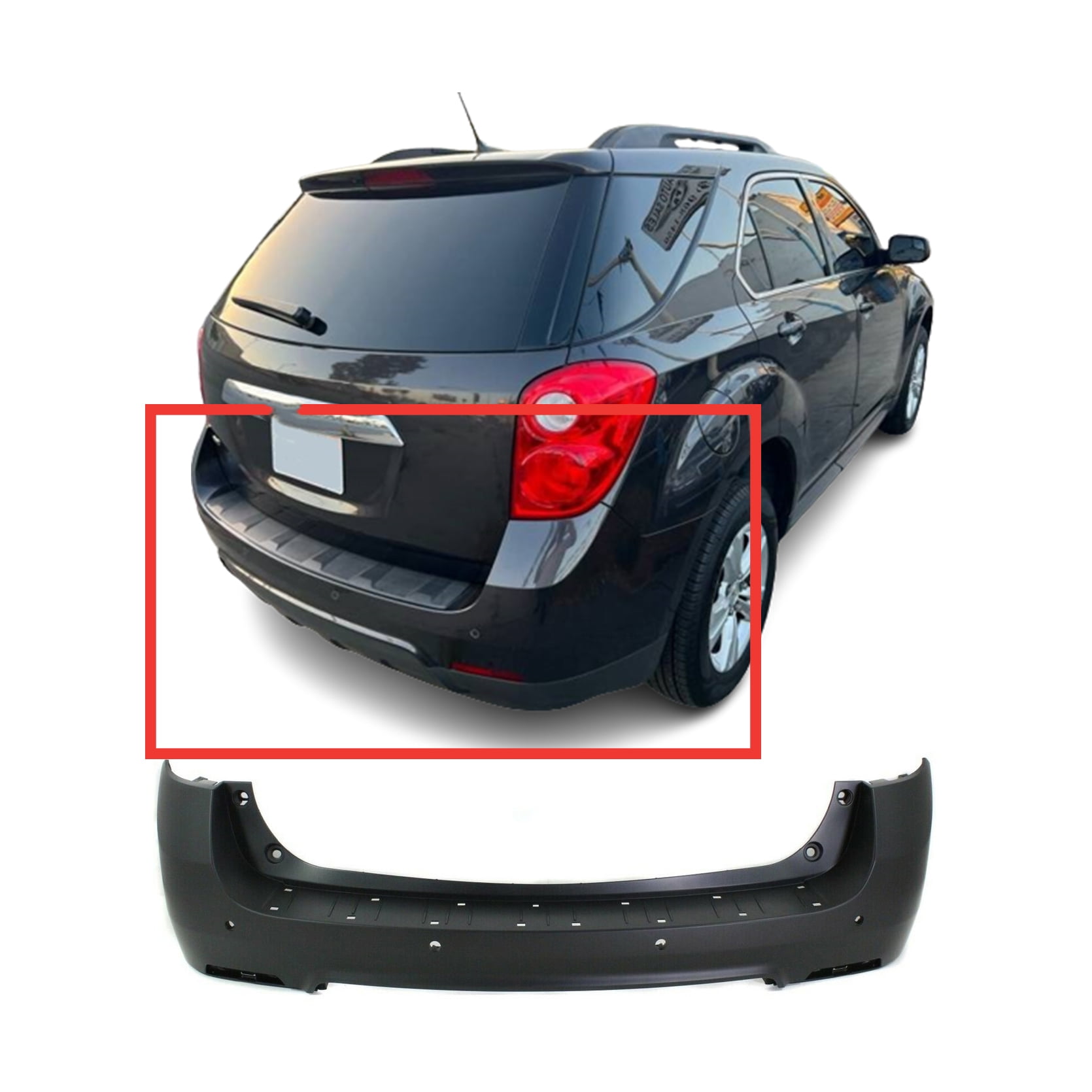 DCP Rear Bumper Cover For 2010-2015 Chevy Chevrolet Equinox w Reflector ...