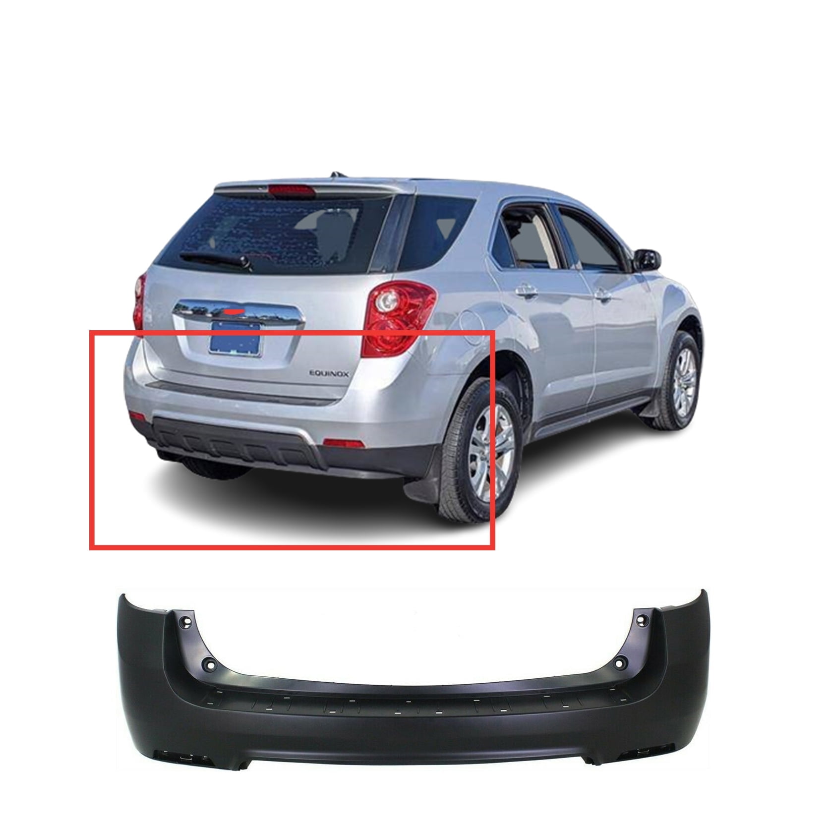 DCP Rear Bumper Cover For 2010-2017 Chevy Chevrolet Equinox w reflector ...