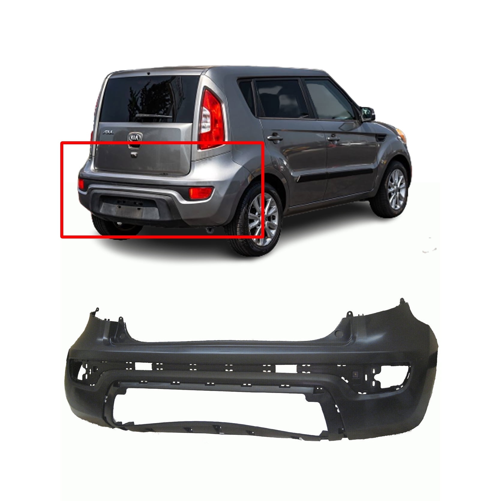 DCP Rear Bumper Cover For 2012-2013 Kia Soul Primed 866112K500 ...