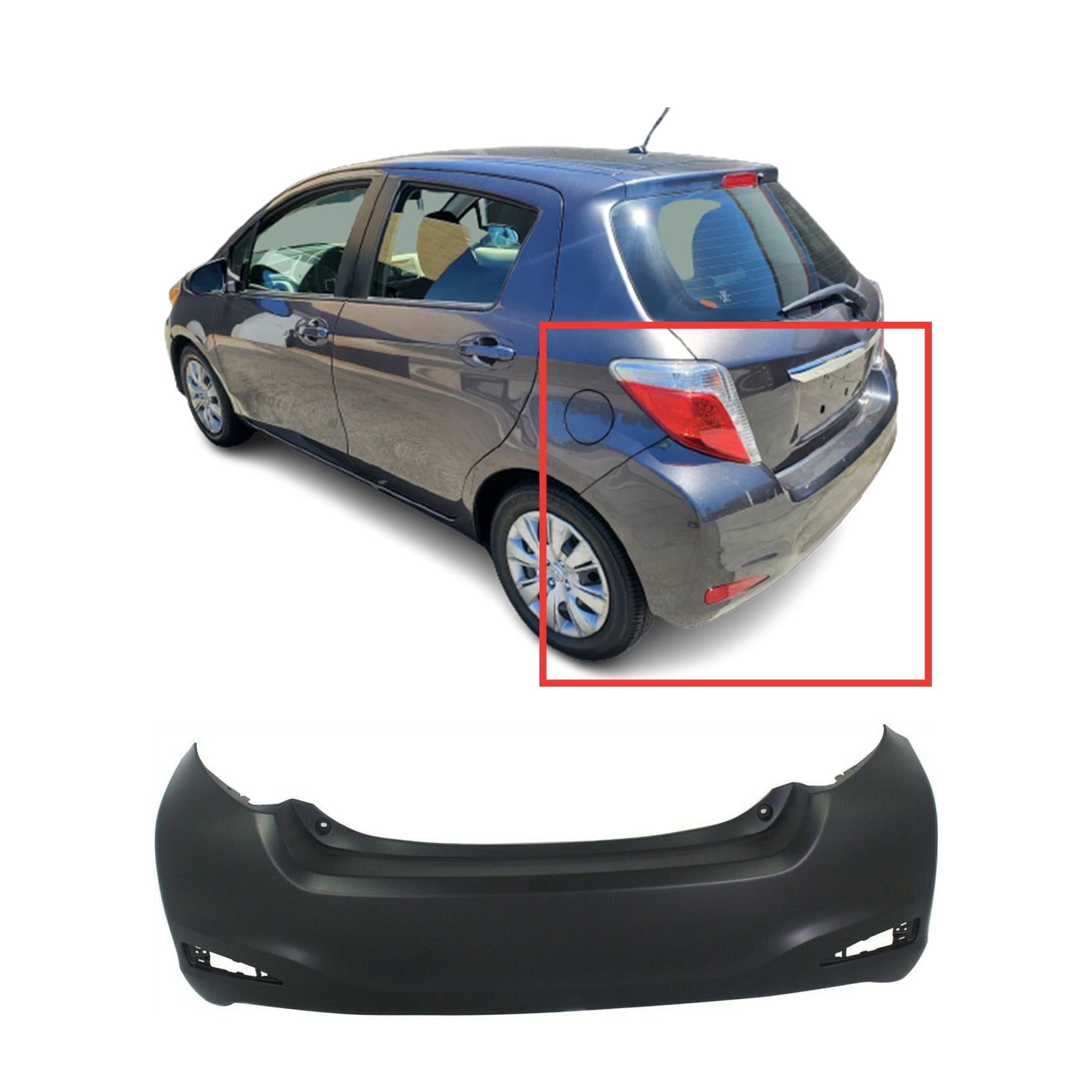 DCP Rear Bumper Cover For 2012-2014 Toyota Yaris CE LE Hatchback ...