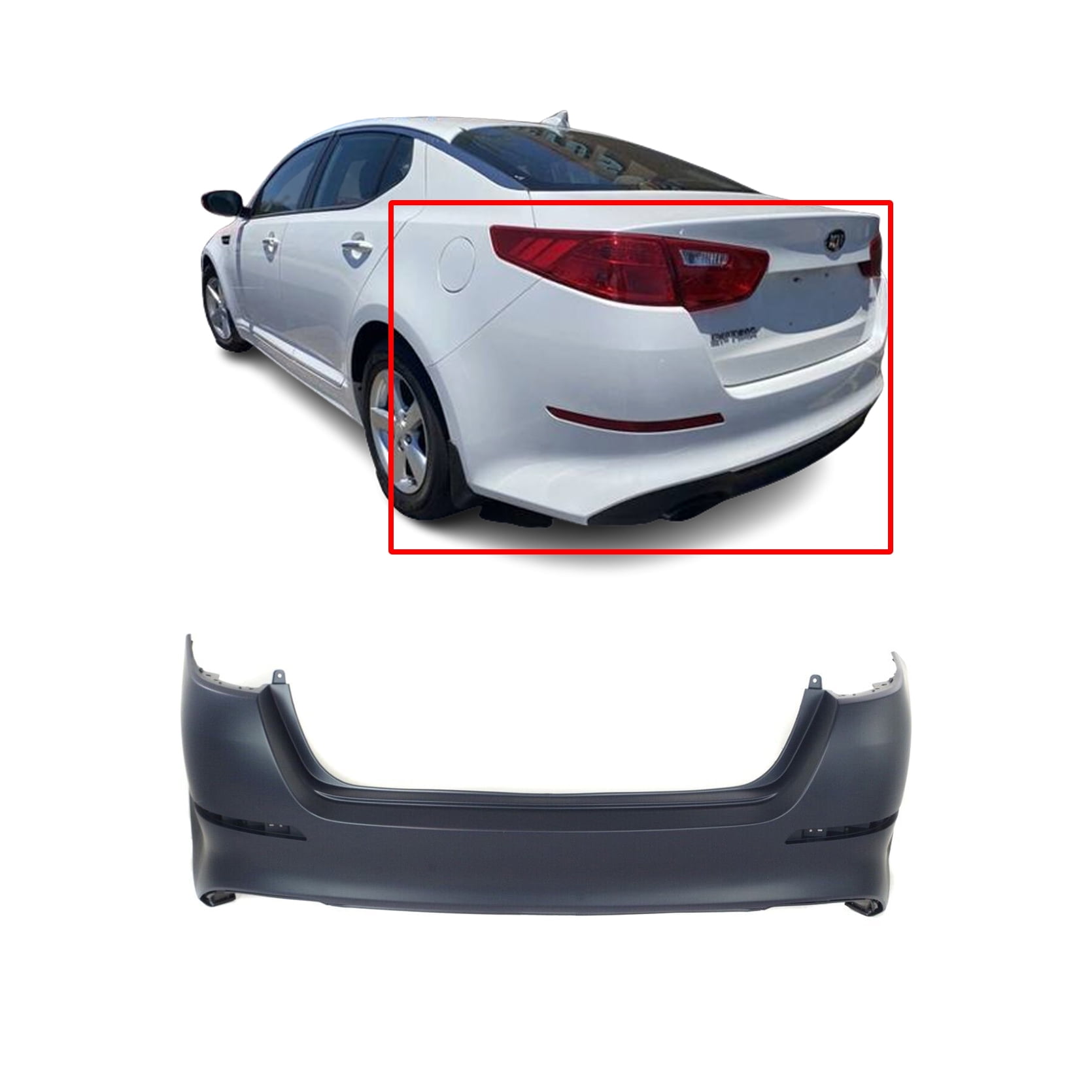 DCP Rear Bumper Cover For 2014-2015 Kia Optima W/O Park Holes Primed ...