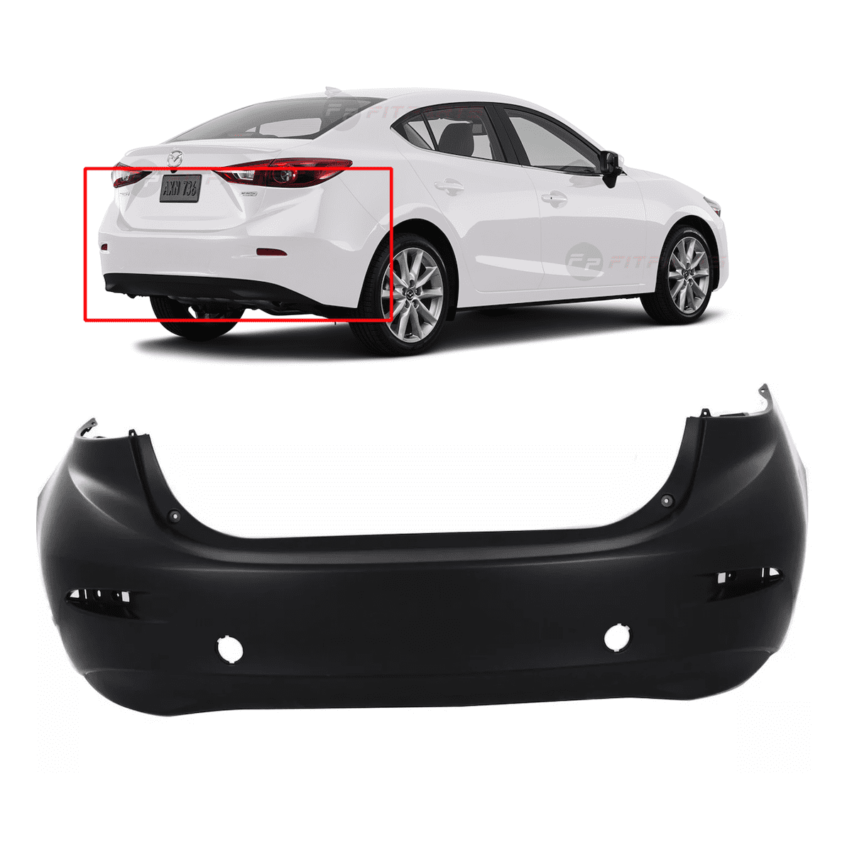 DCP Rear Bumper Cover For 2014-2018 Mazda 3 Primed MA1100215 - Walmart.com