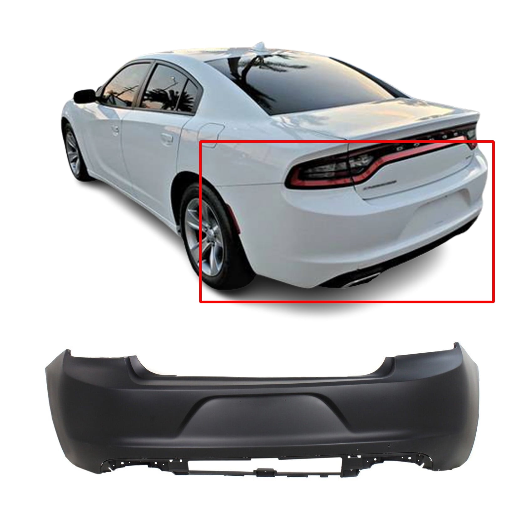 DCP Rear Bumper Cover For 2015-2023 Dodge Charger Primed 5RK97TZZAD ...