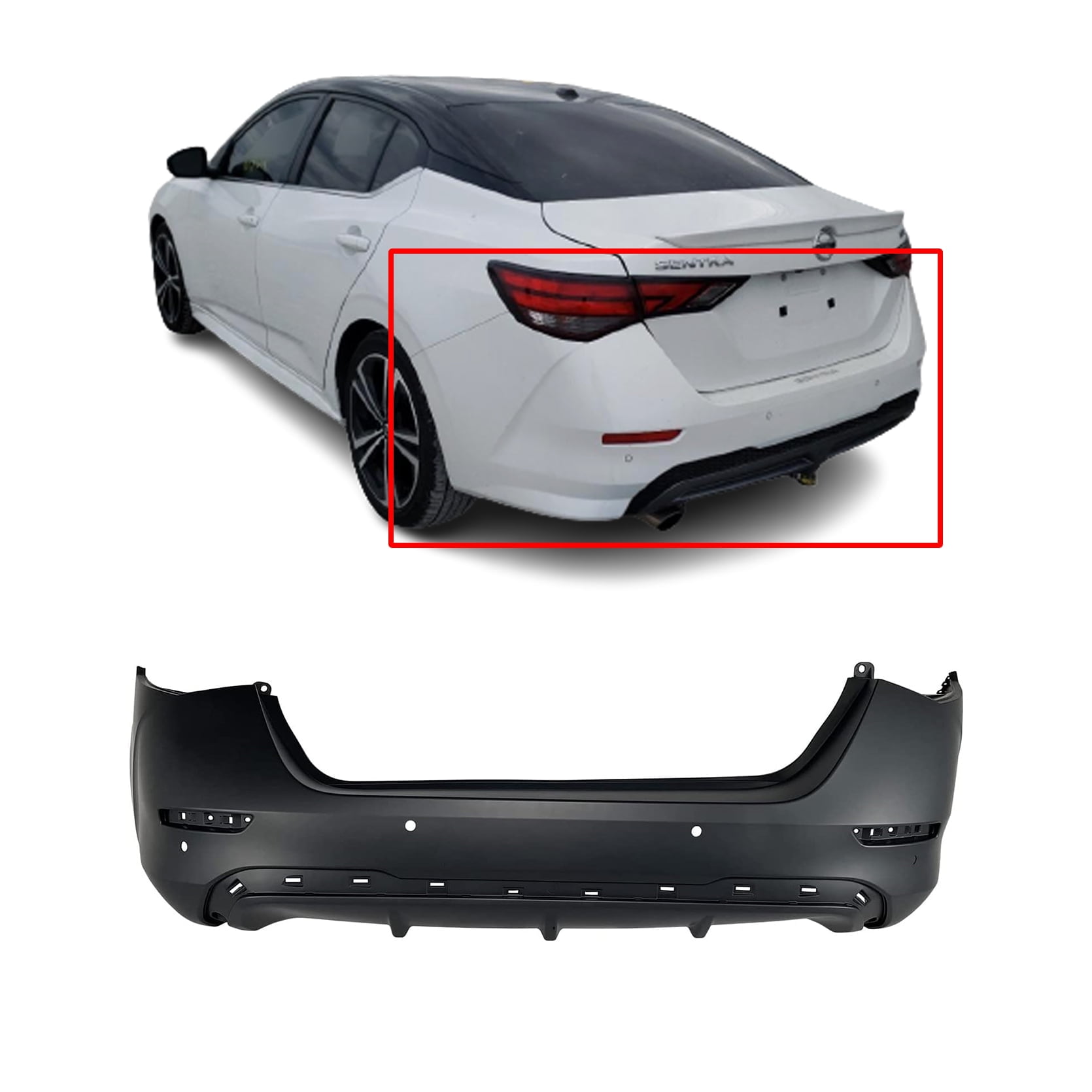 DCP Rear Bumper Cover For 2020-2022 Nissan Sentra Primed NI1100338 W ...