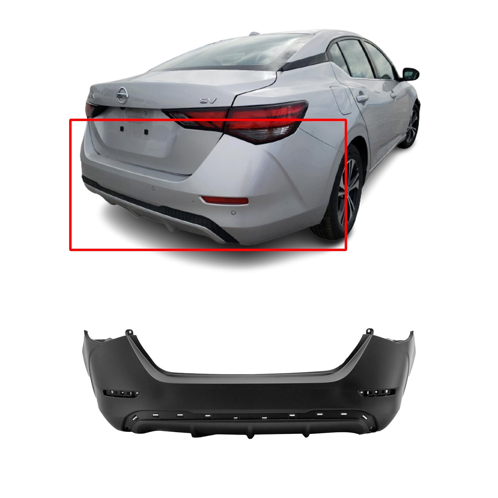 DCP Rear Bumper Cover For 2020-2023 Nissan Sentra Primed 850226LB0J ...