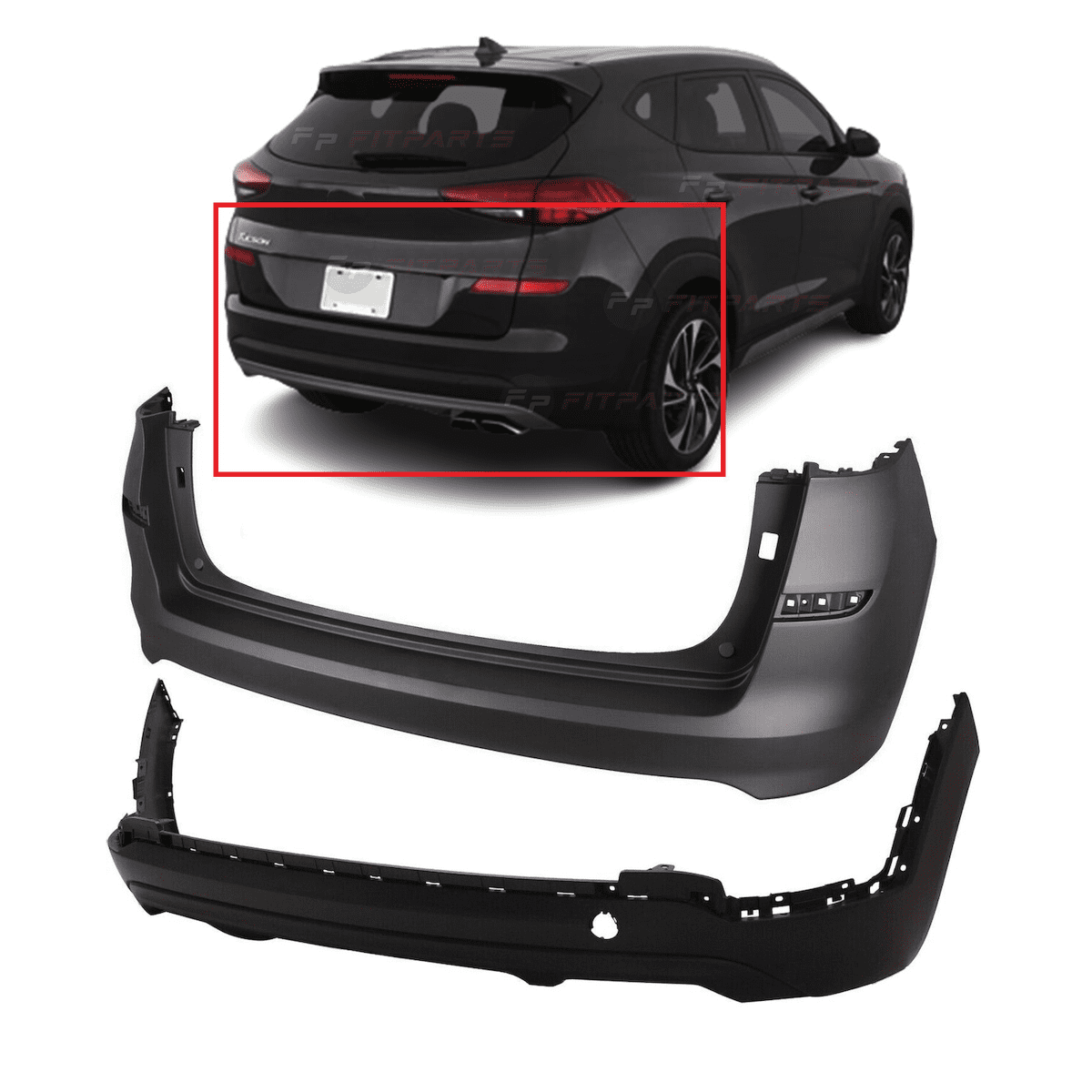 DCP Rear Bumper Cover Kit For 2019-2021 Hyundai Tucson HY1100237 ...