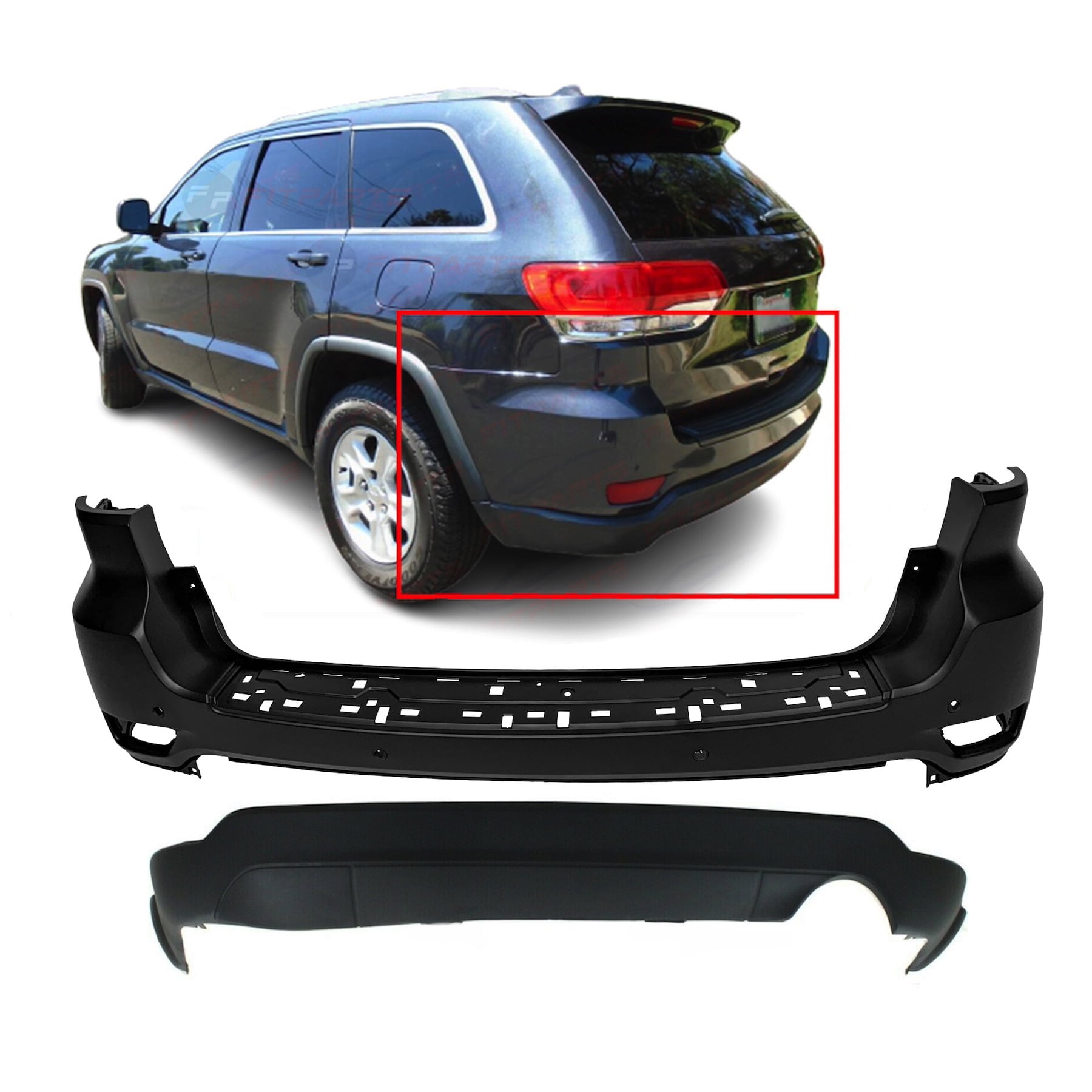 DCP Rear Bumper Cover Kit for 2011-2015 Jeep Grand Cherokee CH1100954 ...
