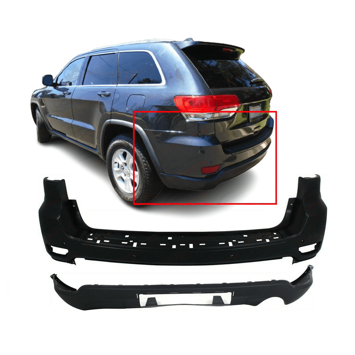 DCP Rear Bumper Cover Kit for 2011-2015 Jeep Grand Cherokee W/Park Hls ...