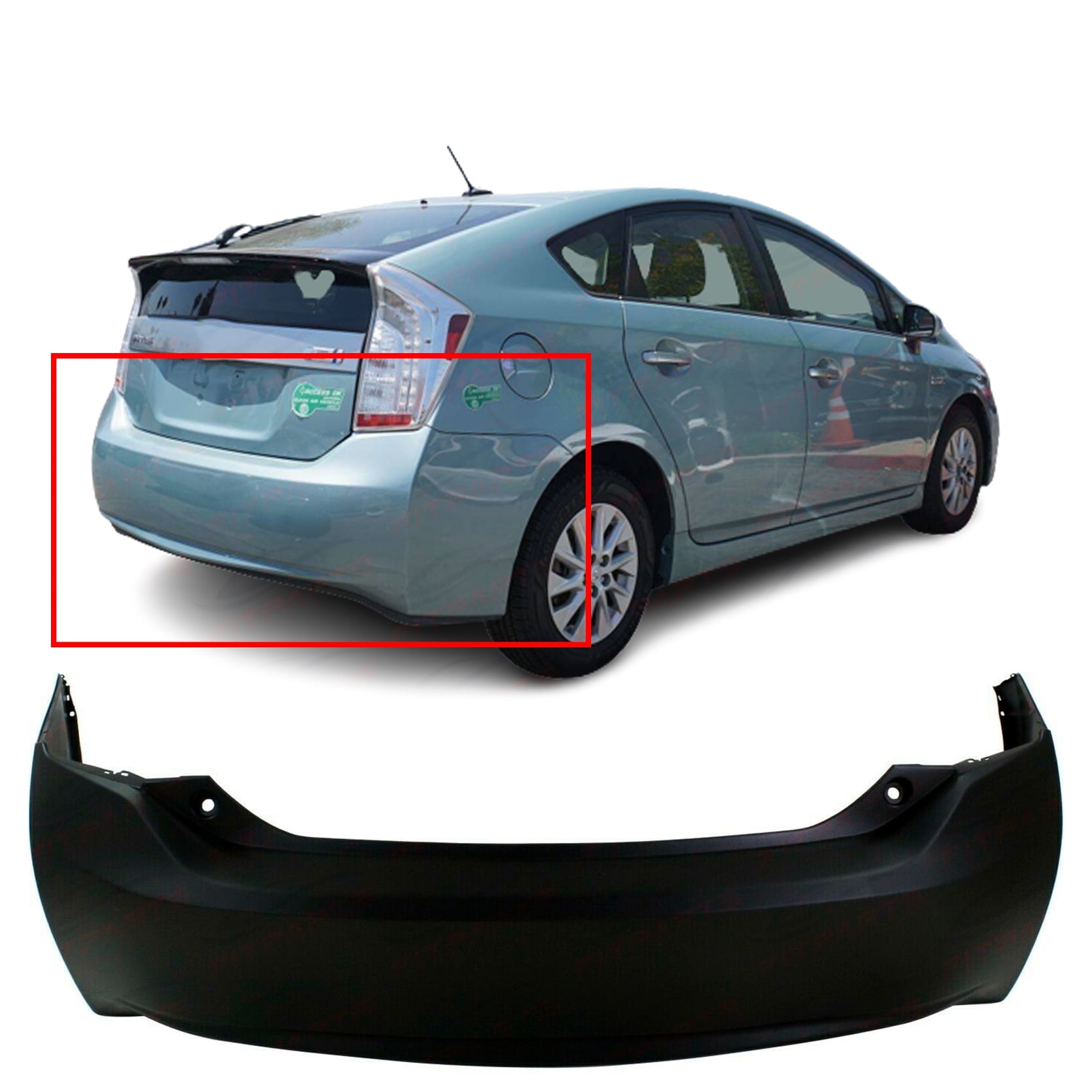 DCP Rear Bumper Cover for 2010-2015 Toyota Prius 10-15 Hatchback ...