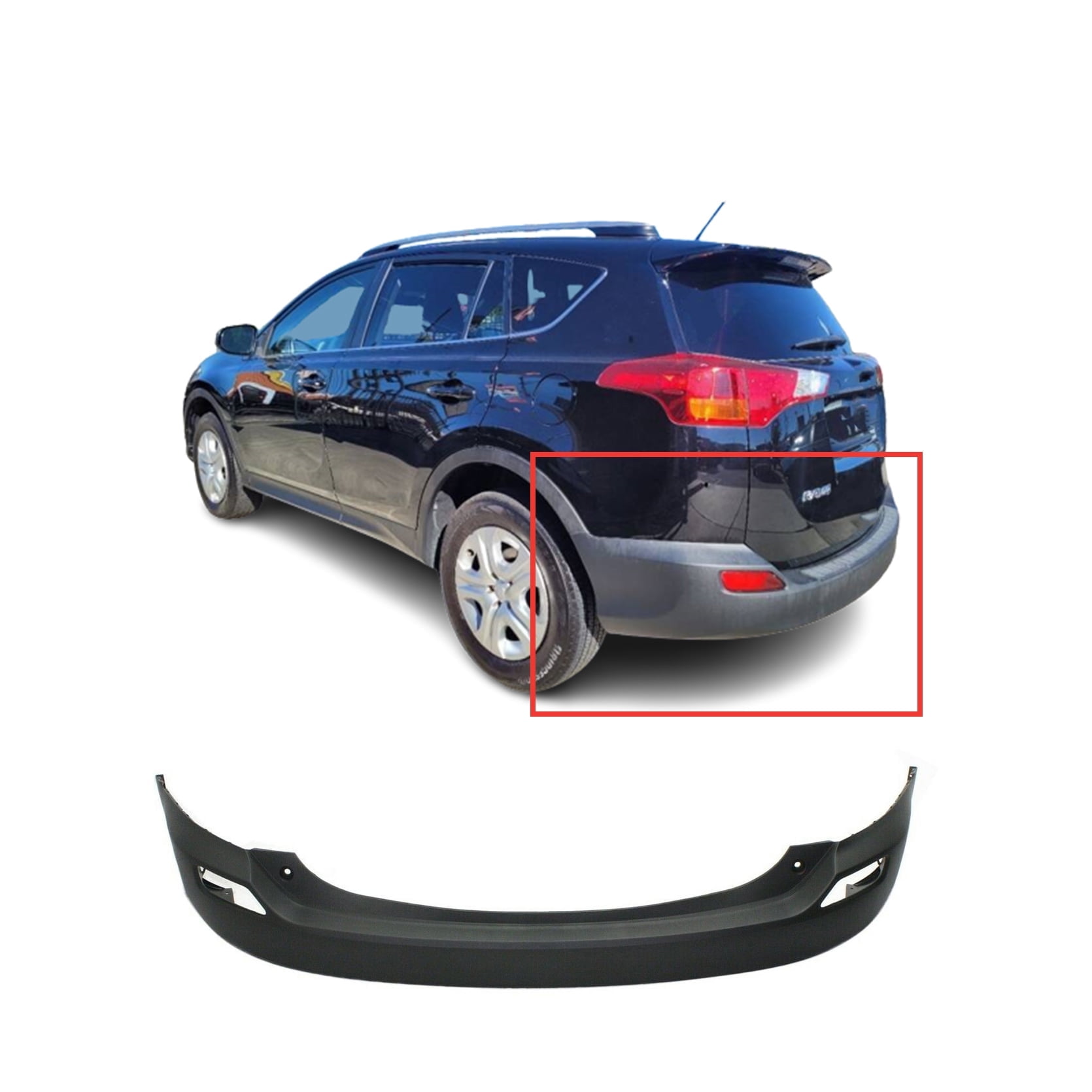 DCP Rear Bumper Cover for 2013-2015 Toyota RAV4 Textured LE Limited XLE ...
