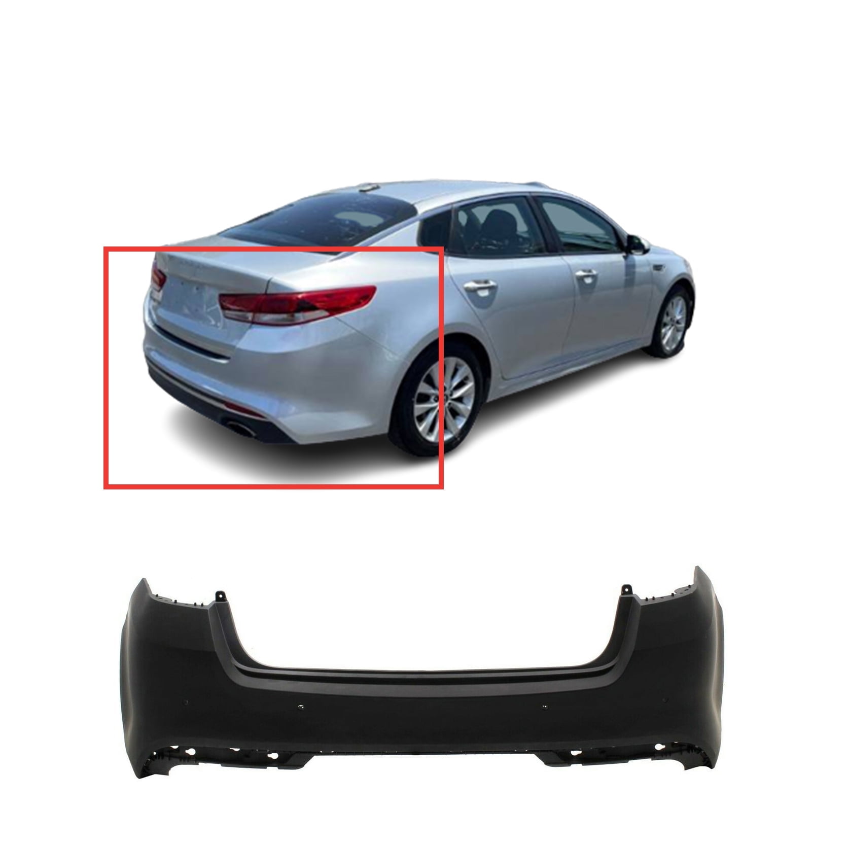 DCP Rear Bumper Cover for 2016-2018 Kia Optima EX LX SX SXL w/Parking ...