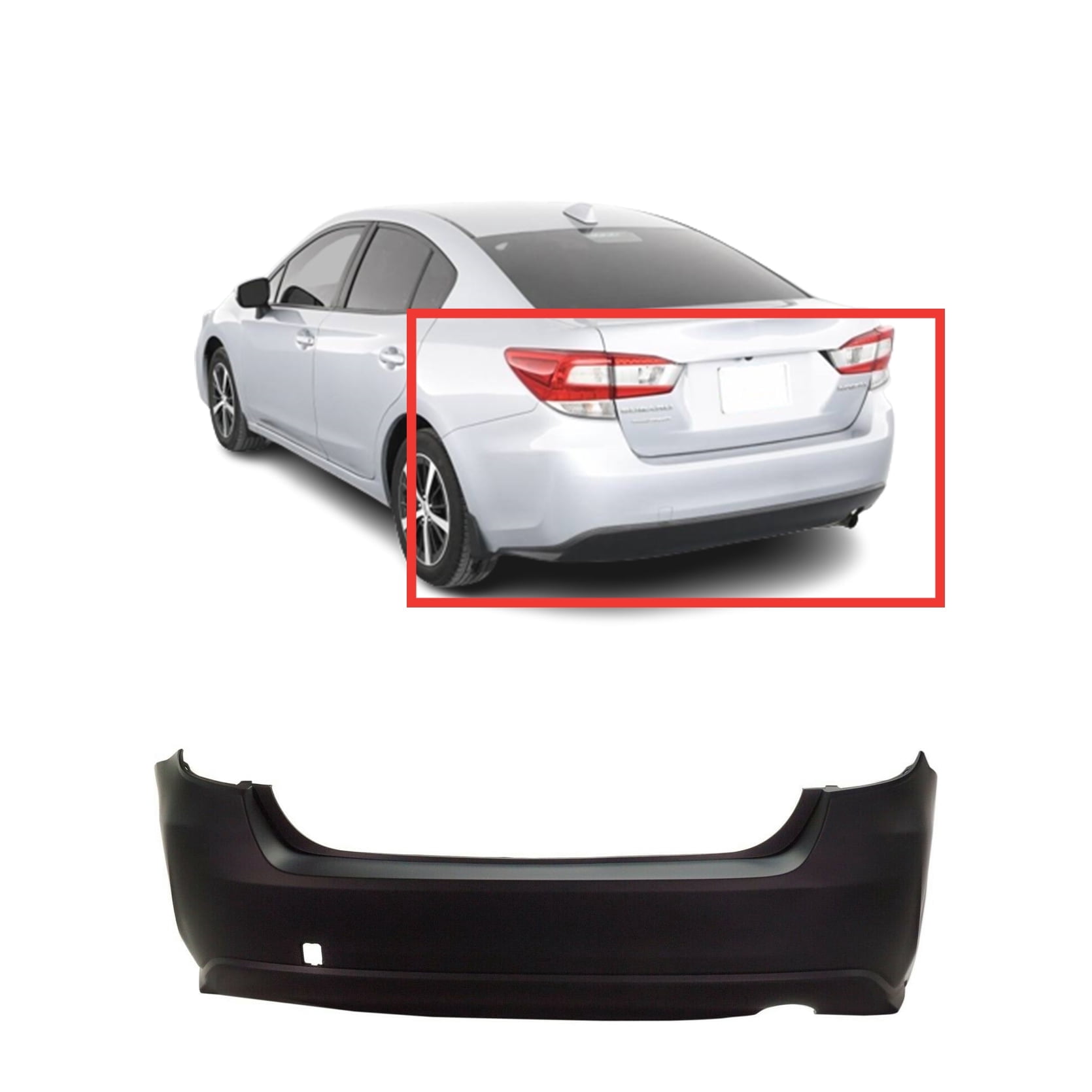 DCP Rear Bumper Cover for 2017-2020 Subaru Impreza Sedan 57704FL21A ...