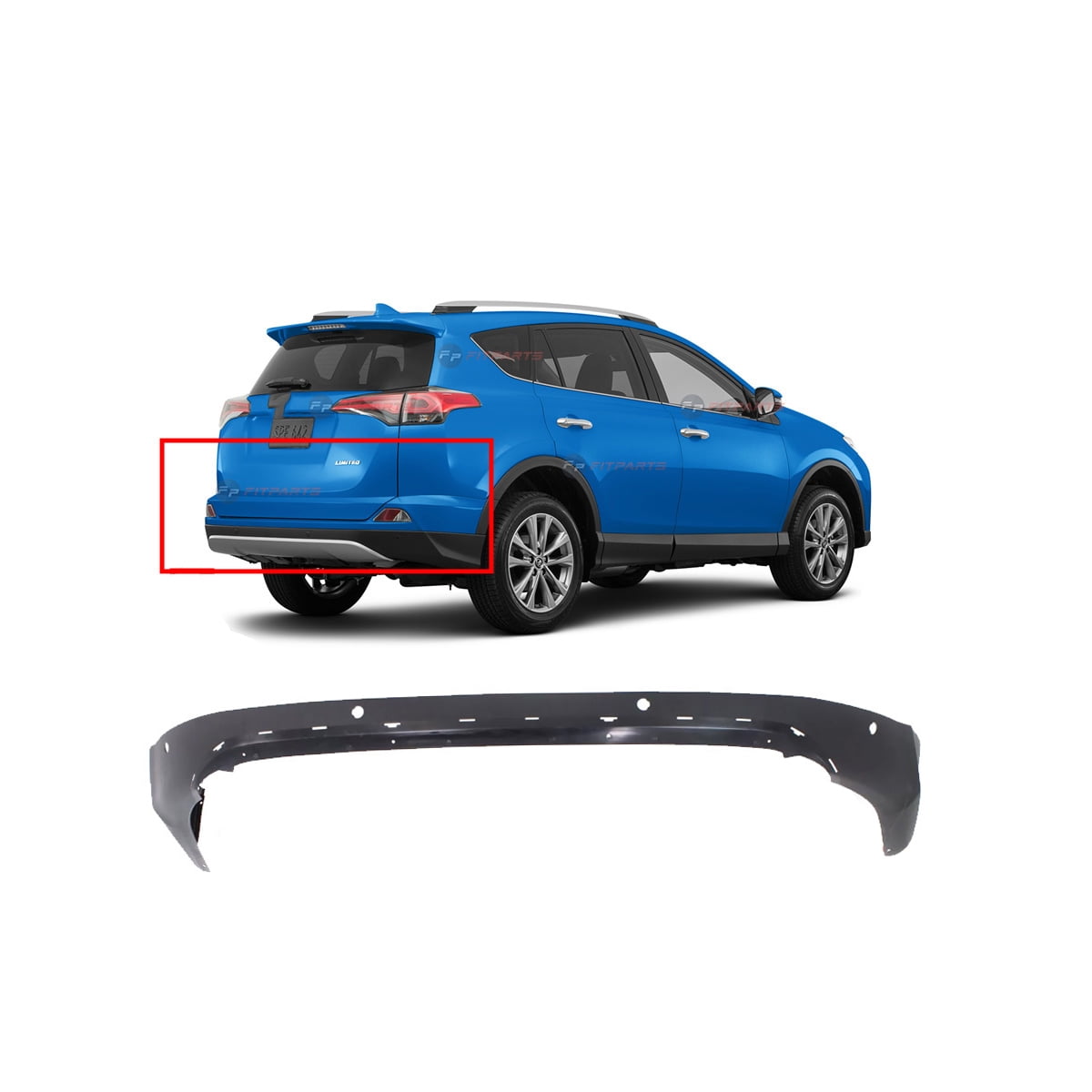 DCP Rear Bumper Cover for Toyota RAV4 2016-2018 Textured 52169-0R020 ...