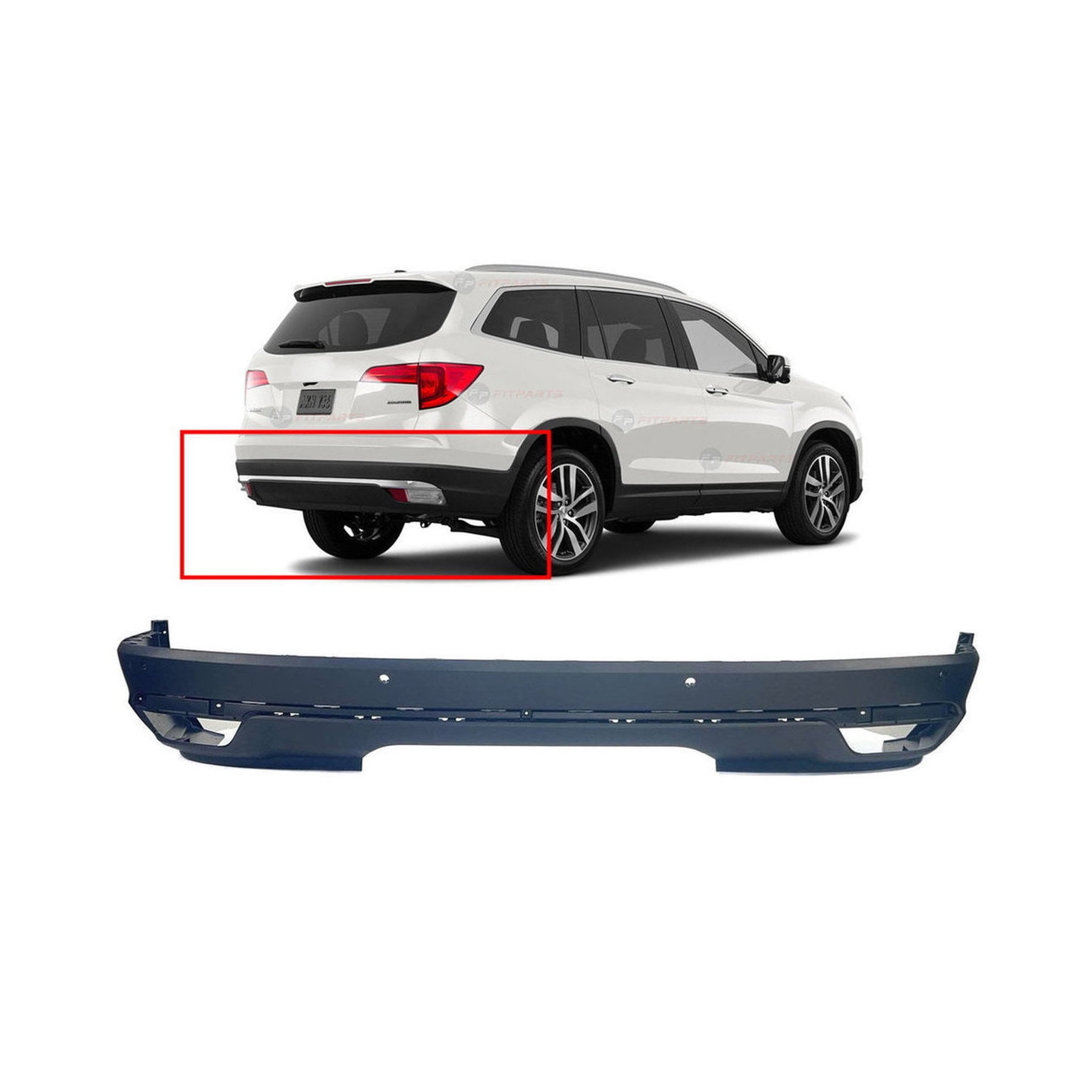 DCP Rear Lower Bumper Cover Fascia for Honda Pilot 2016-2018 HO1115107 ...