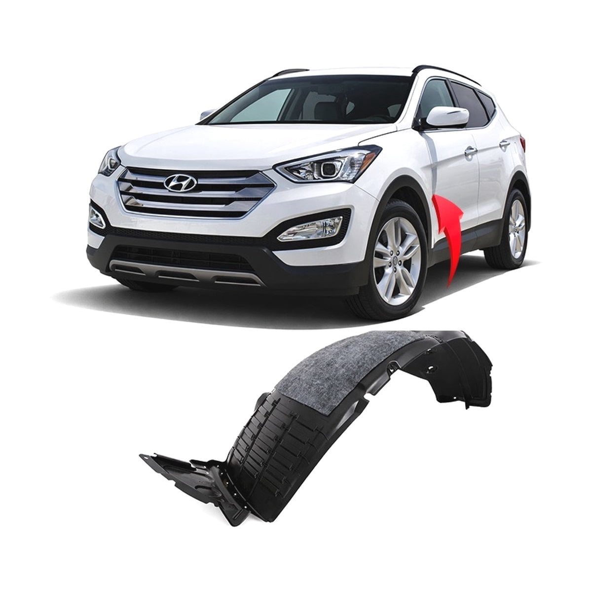 DCP Replacement for Hyundai Santa Fe 2013-2016 Front Driver Side Fender ...