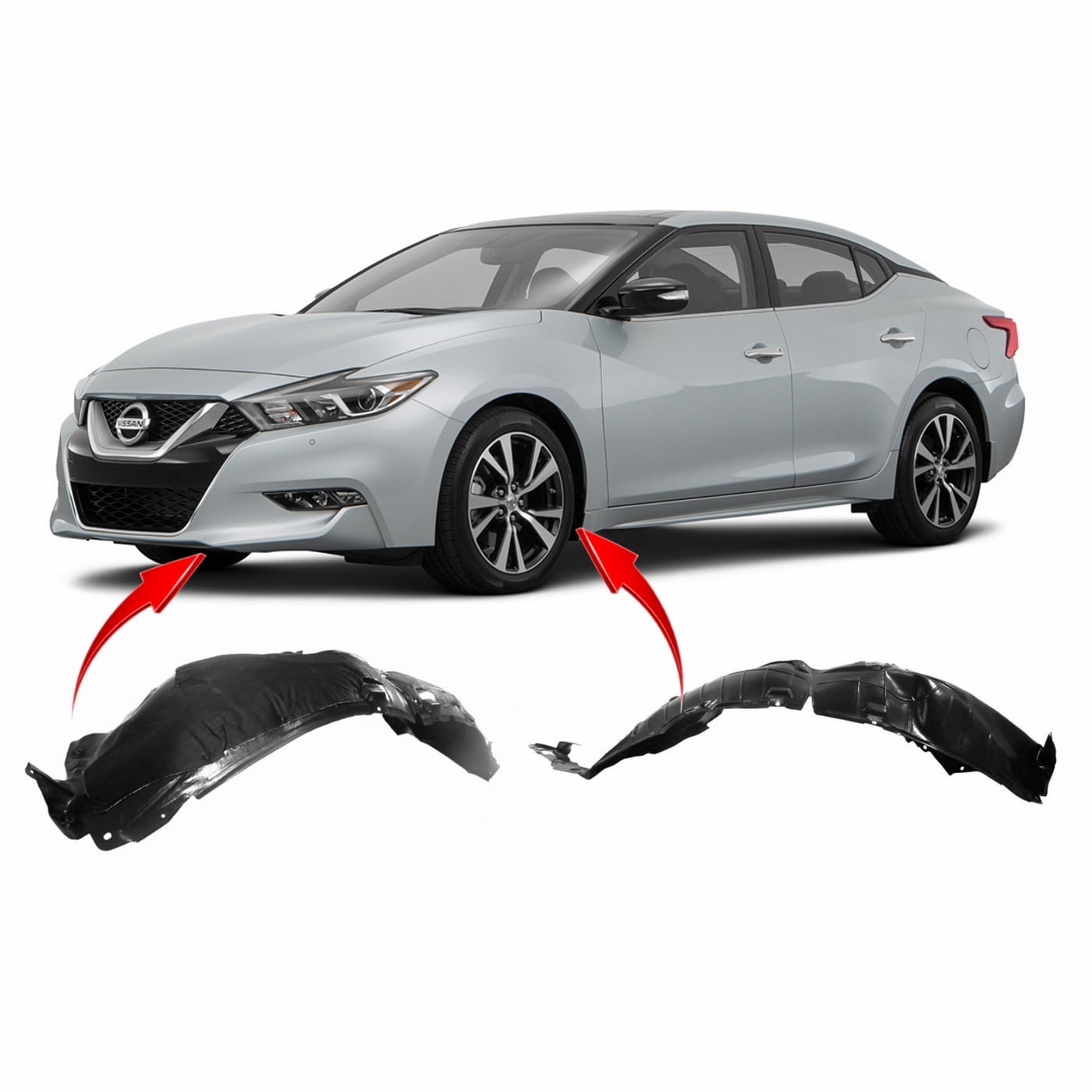 DCP Set of 2 Fender Liners for Nissan Maxima 2016-2019 NI1248154 NI1249154 - Walmart.com