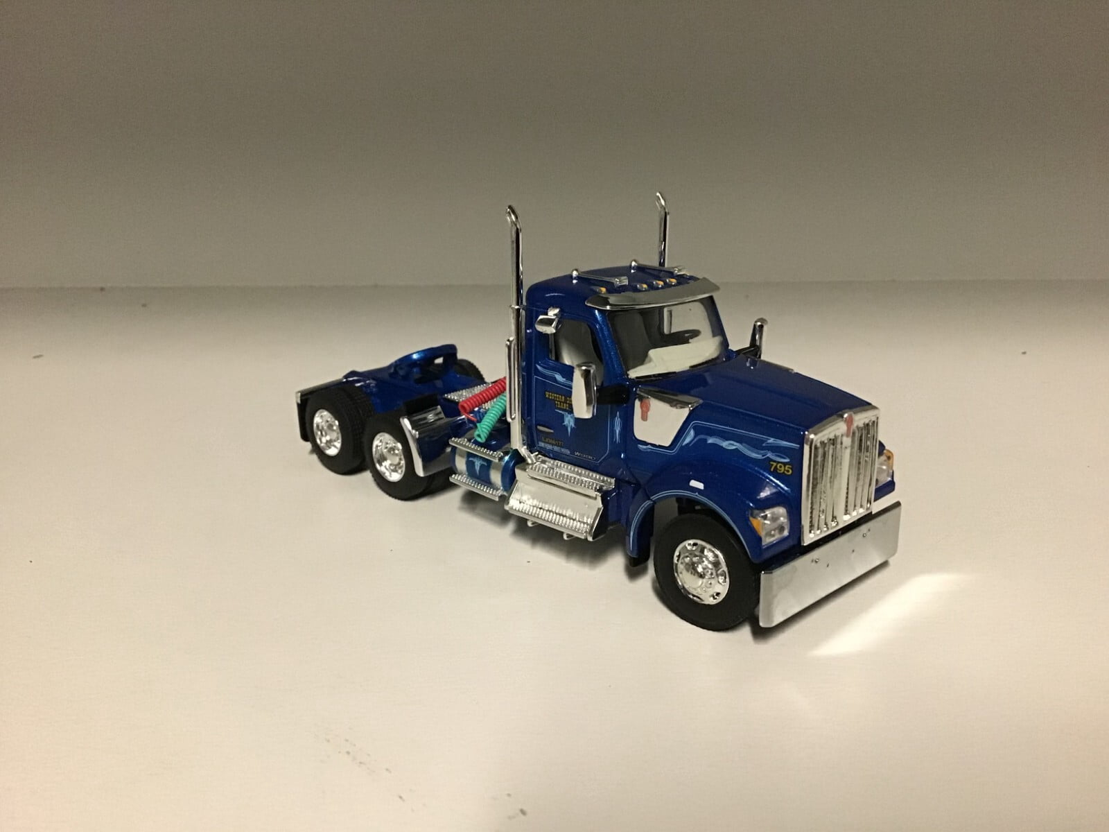 DCP blue Western Dist. Kenworth W990 daycab tractor 1/64 - Walmart.com