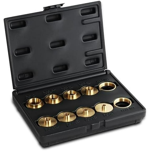 DCT Brass Router Template Guides Bushing 10-Piece Set & Black Carrying ...