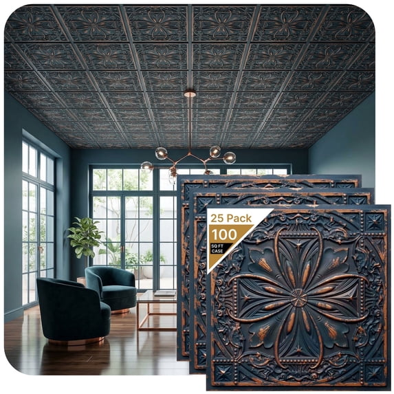 DCT10-Milan 2 ft. x 2 ft. PVC Glue-up or Lay-in Ceiling Tile in ...