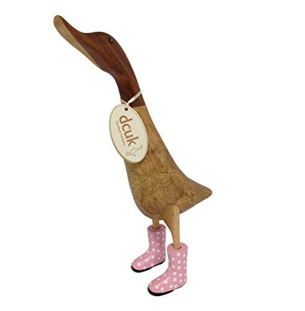 DCUK, The Duck Company - Natural Welly Ducklet - Spotty Pink Boots ...