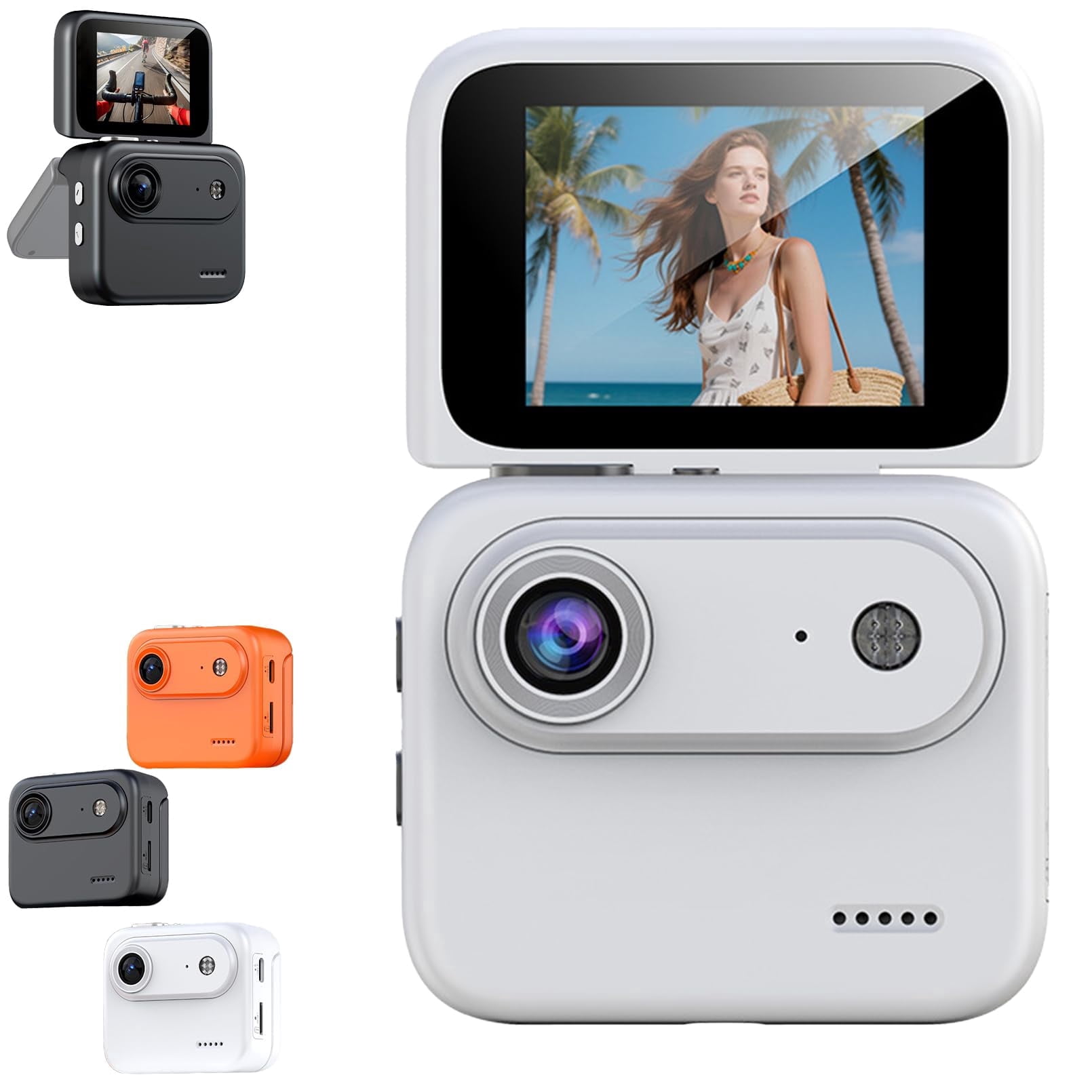 DCWNF 360 ° Action Camera with Flip Screen, Multi-Functional Panoramic ...