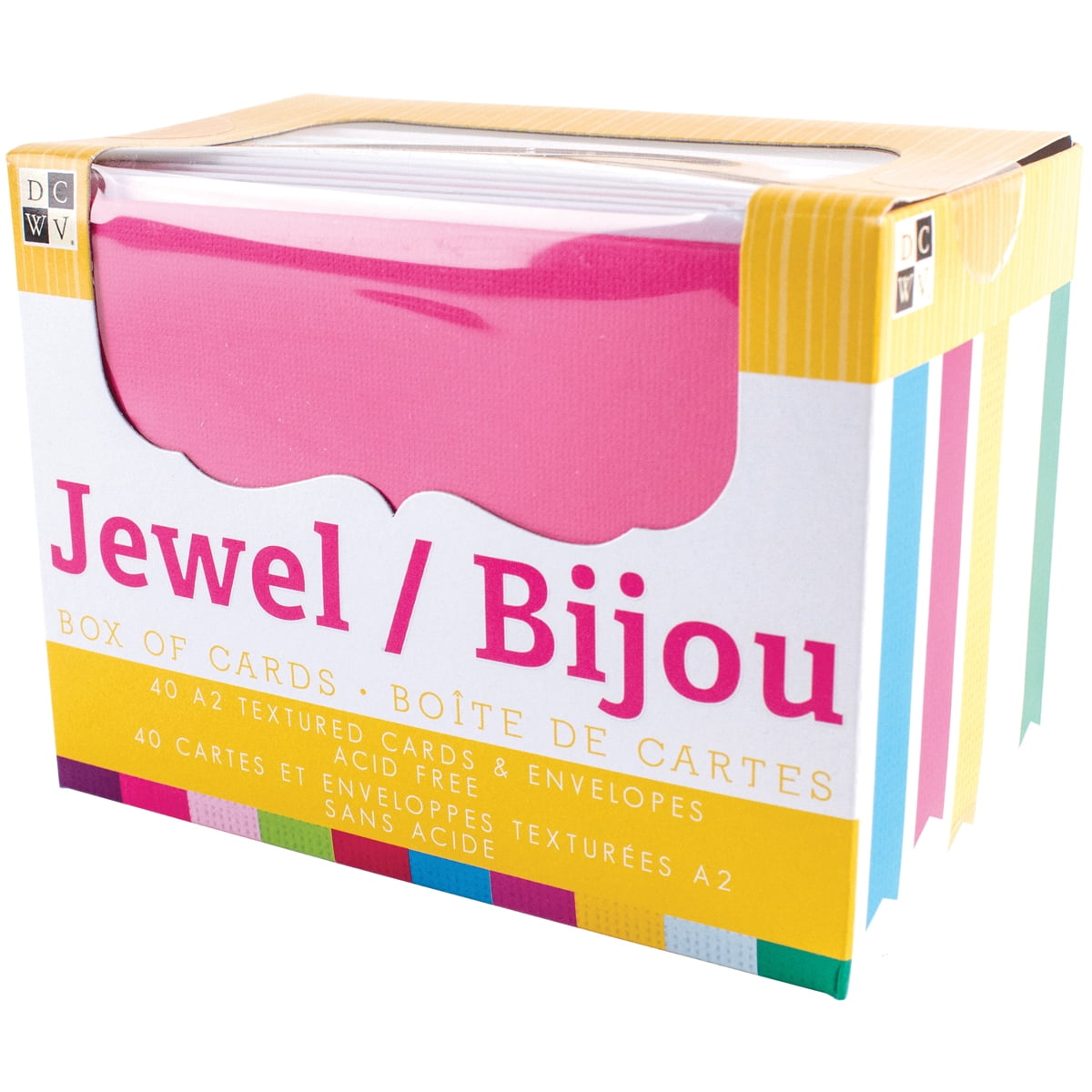 DCWV Box Of A2 Cards & Envelopes (4.375"X5.625")-Jewel Texture 40/Pkg ...