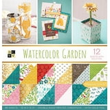 DCWV Double-Sided Cardstock Stack 12"X12" 36/Pkg-Watercolor Garden W ...